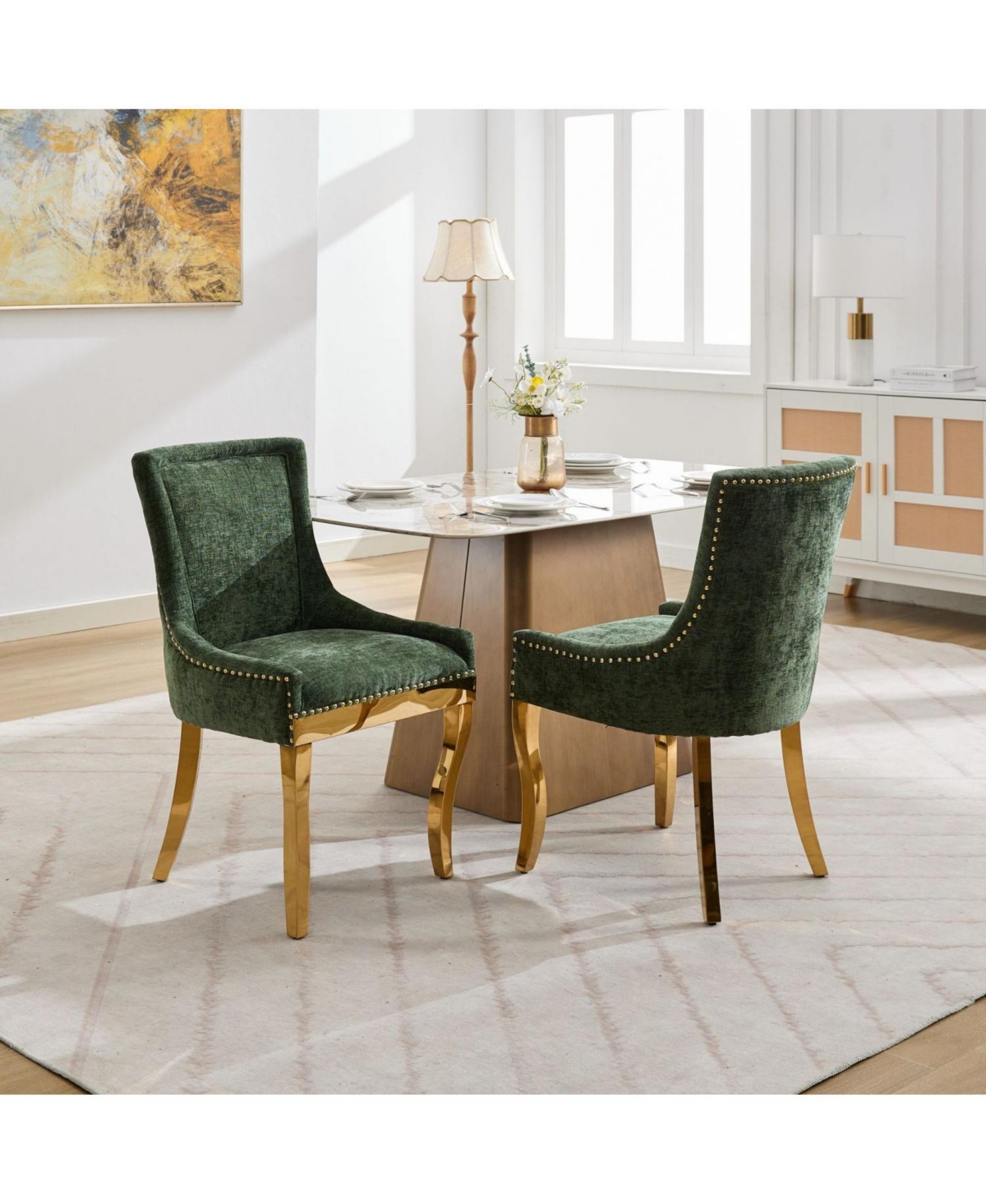 Click here for Streamdale Furniture Chenille Dining Chairs  Gold... prices