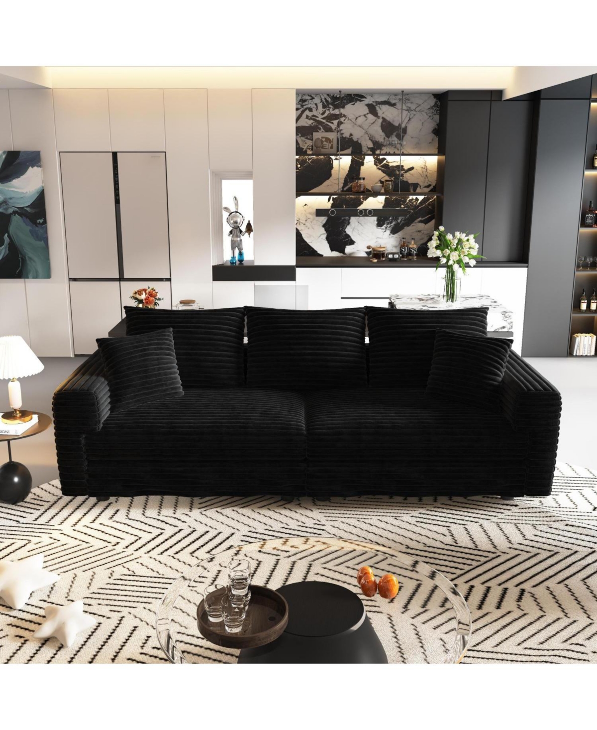 Click here for Streamdale Furniture Plush Corduroy 3-Seat Sofa  M... prices