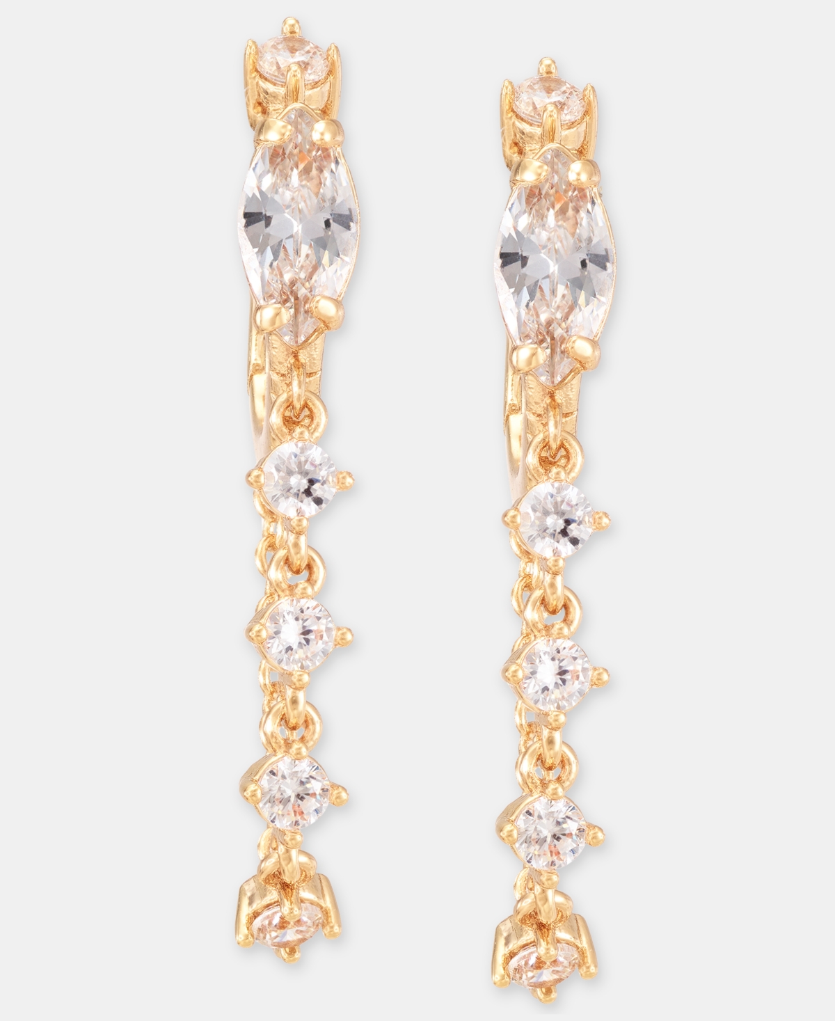 Click here for Anne Klein Cubic Zirconia Linear Charm Huggie Hoop... prices