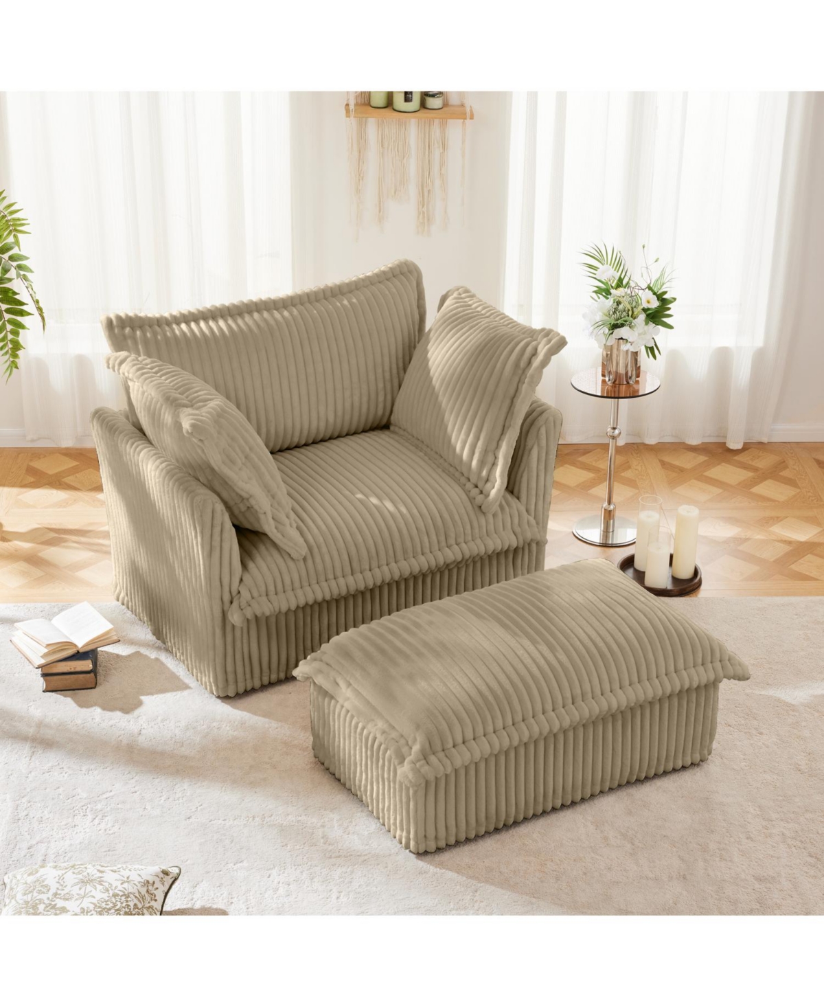 Click here for Streamdale Furniture Camel Corduroy Armchair Set w... prices