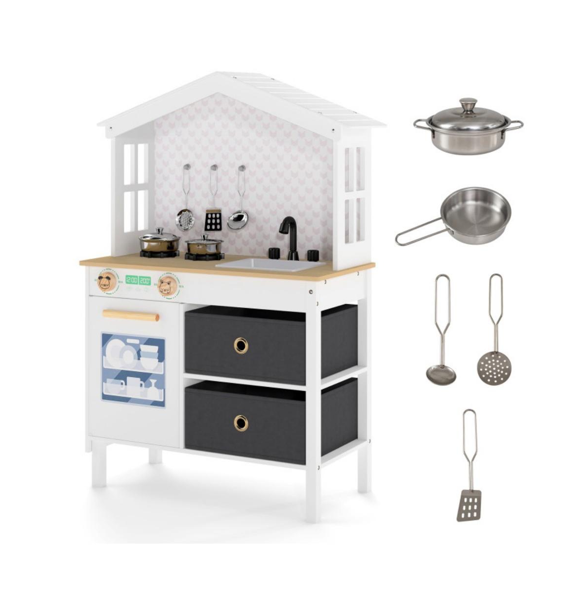 Click here for Hongge Kids Wooden Play Kitchen Set with Storage a... prices