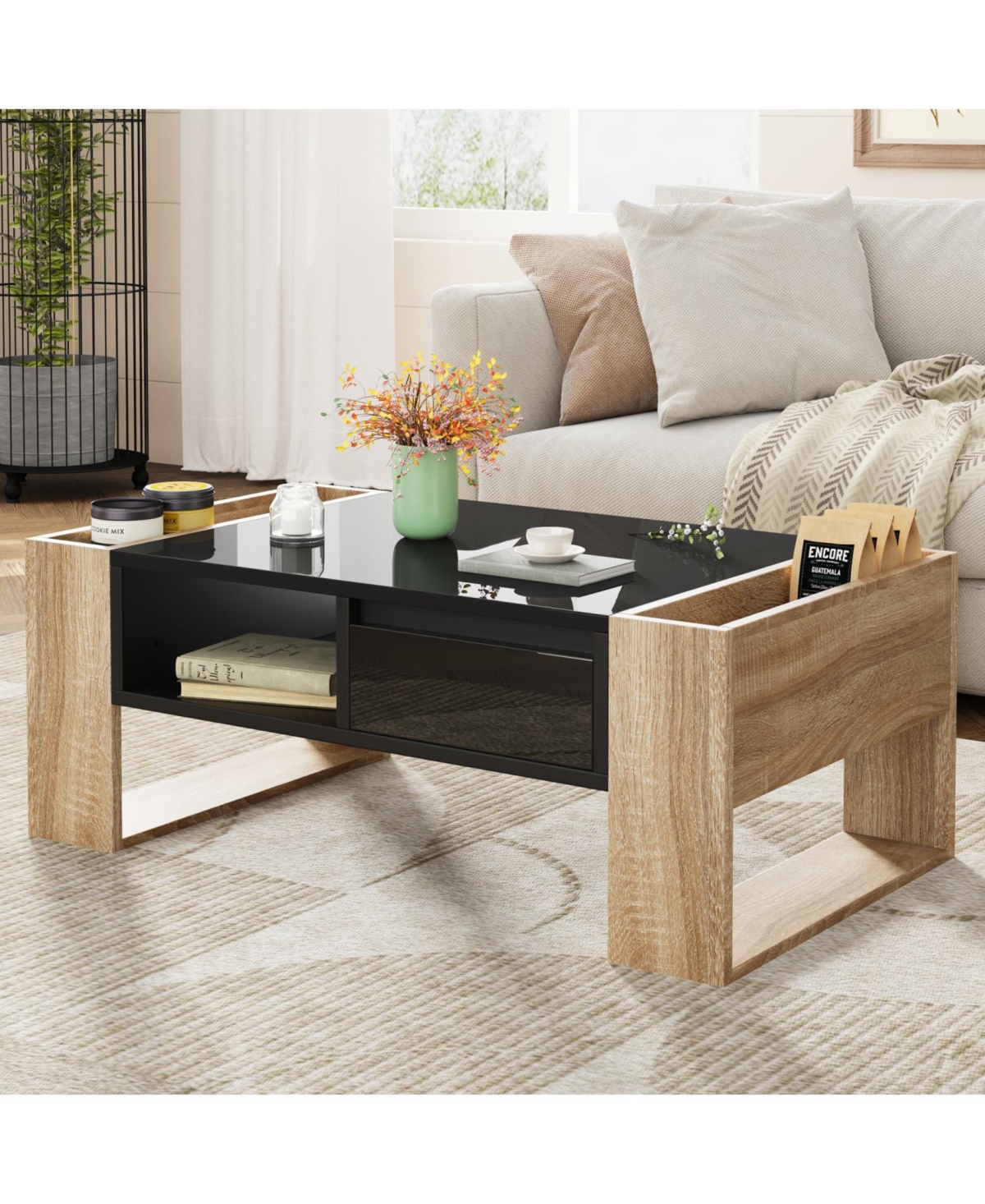 Click here for Streamdale Furniture Glossy Two-Tone Coffee Table... prices
