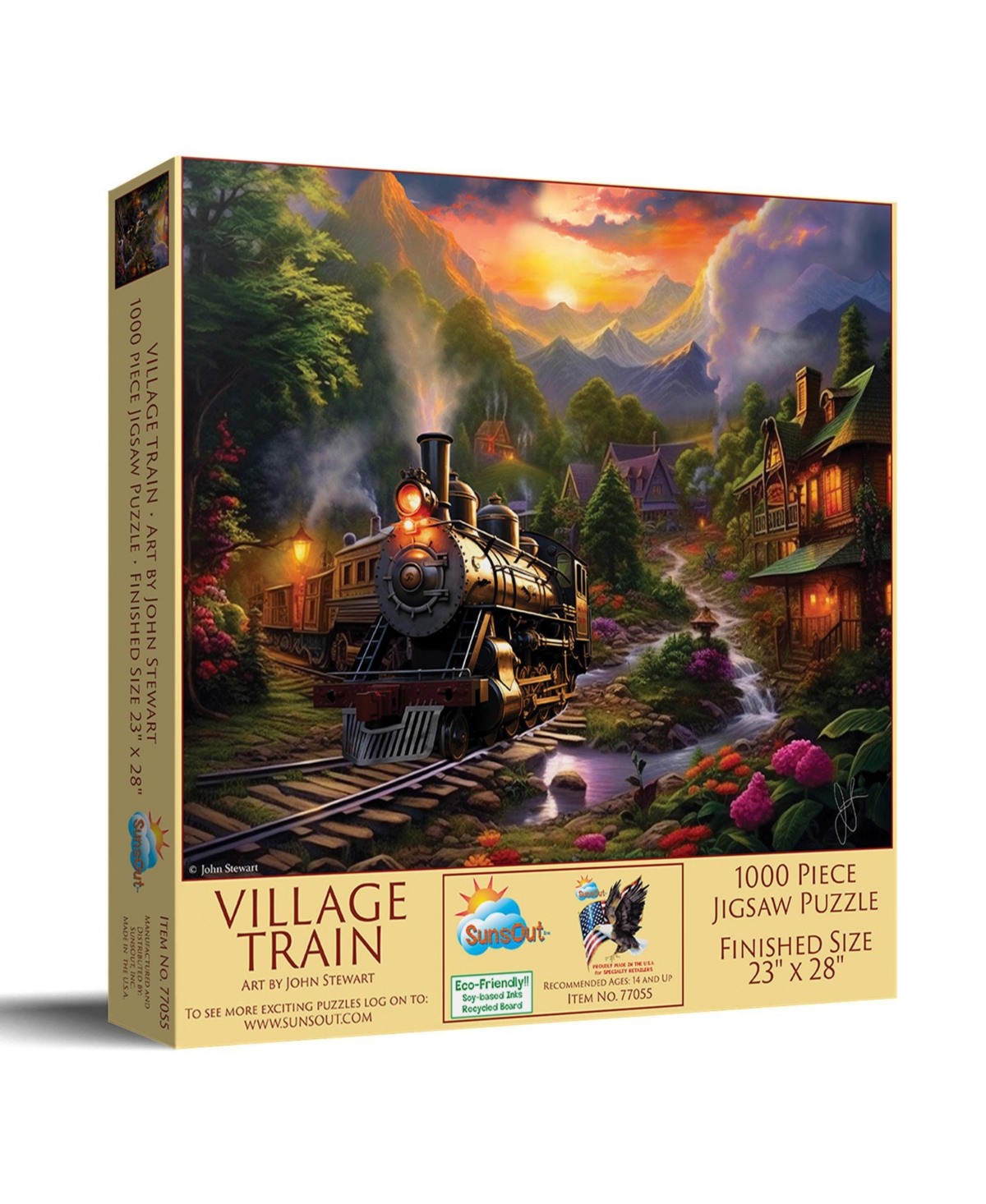 Click here for SunsOut Village Train 1000 piece Jigsaw Puzzle for... prices