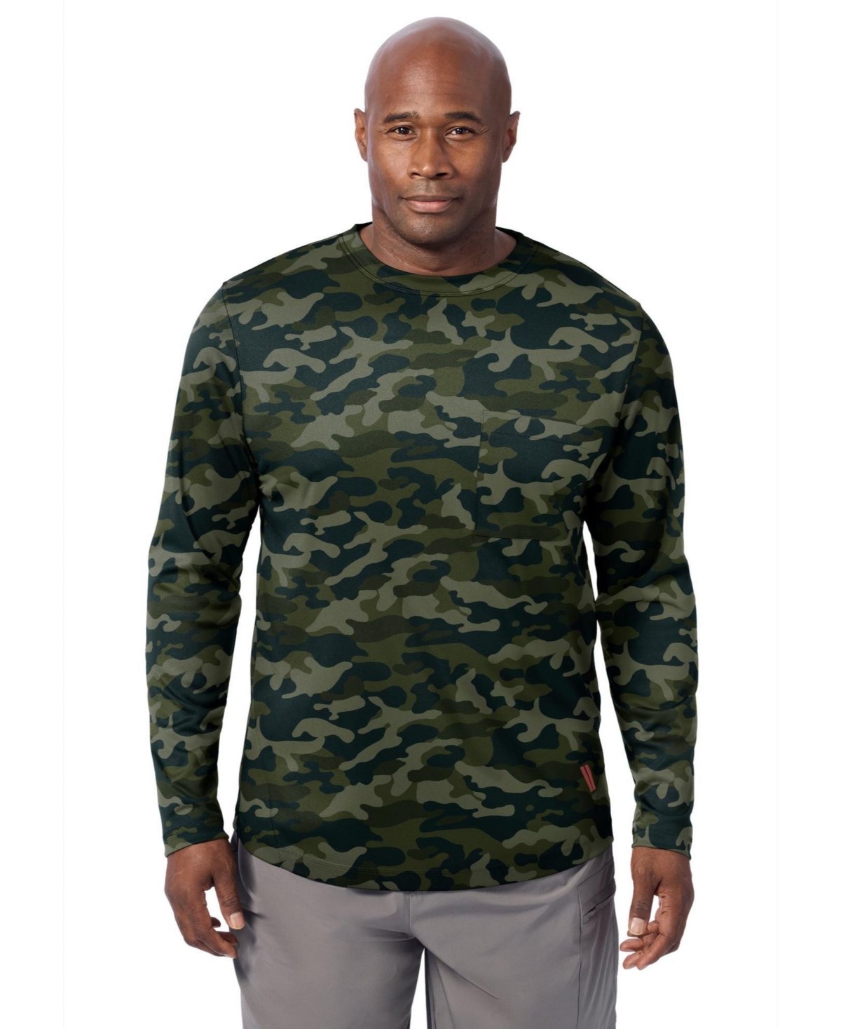 Click here for KingSize Big & Tall Long-Sleeve Wicking Top - Gree... prices