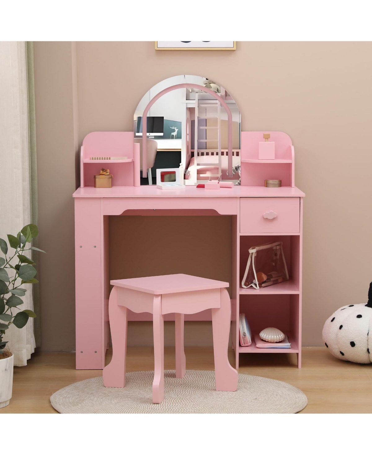 Click here for gaomon Kids Vanity with Lighted Mirror & Stool  Li... prices