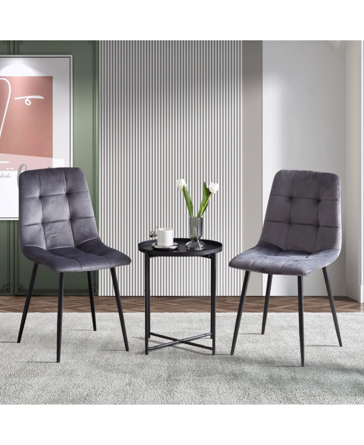 Click here for Streamdale Furniture Velvet Dining Chairs (Set of... prices