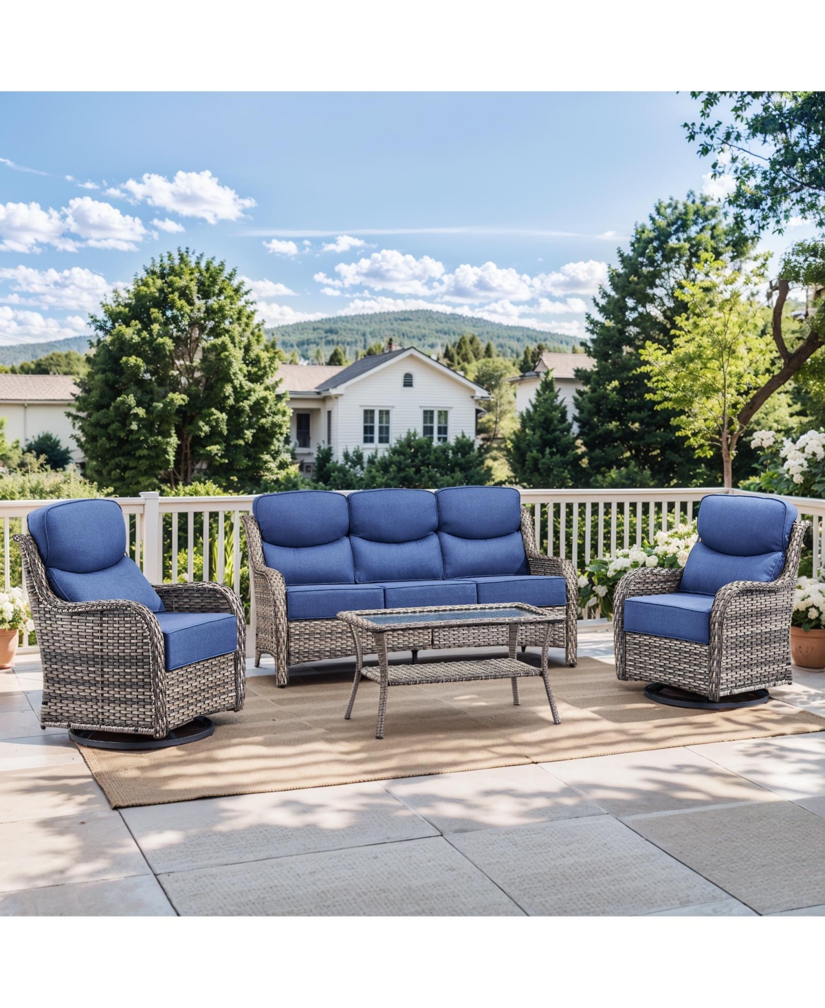 Click here for Gymojoy Crescent Swivel Glider All-Weather Pe Wick... prices