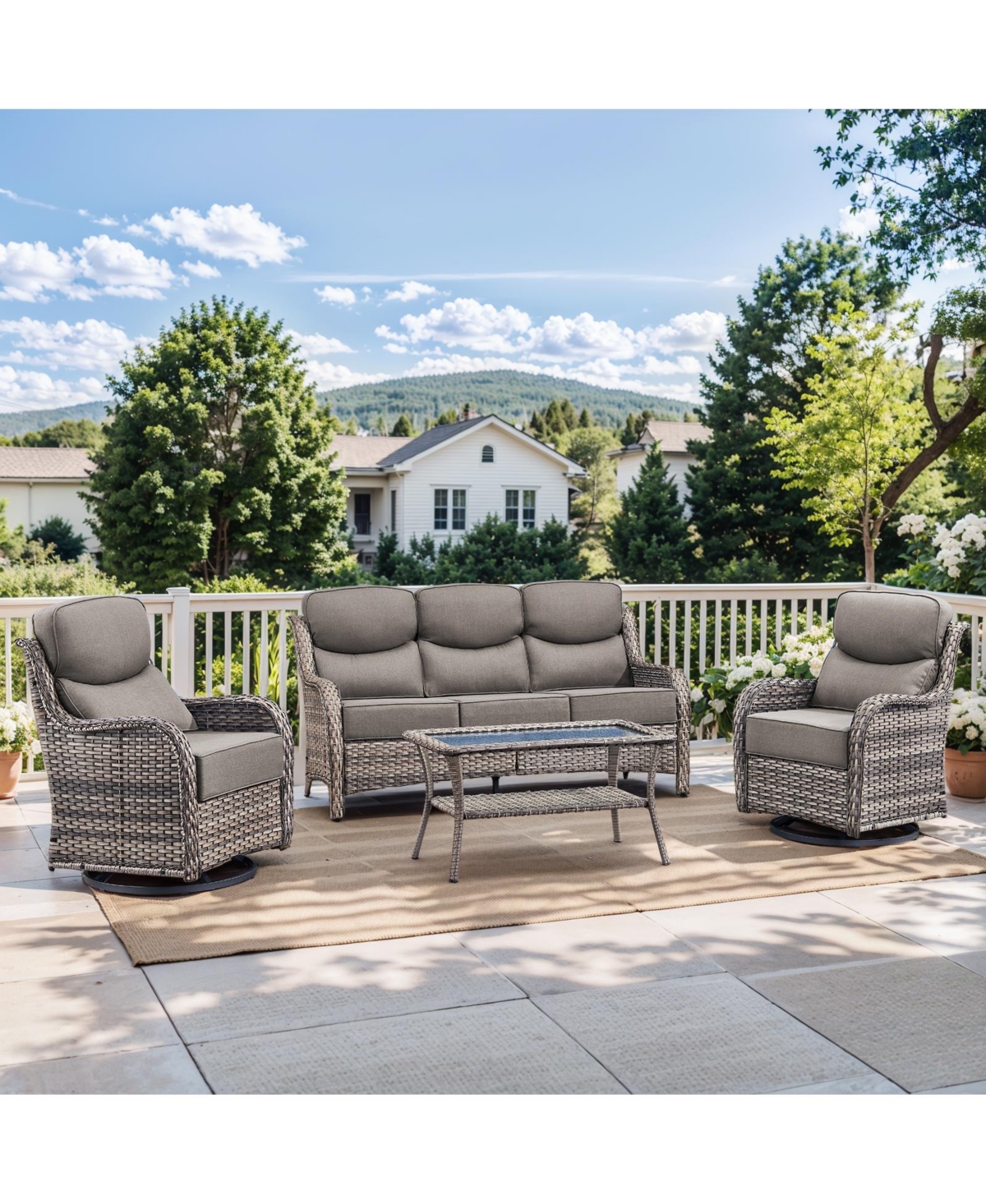 Click here for Gymojoy Crescent Swivel Glider All-Weather Pe Wick... prices