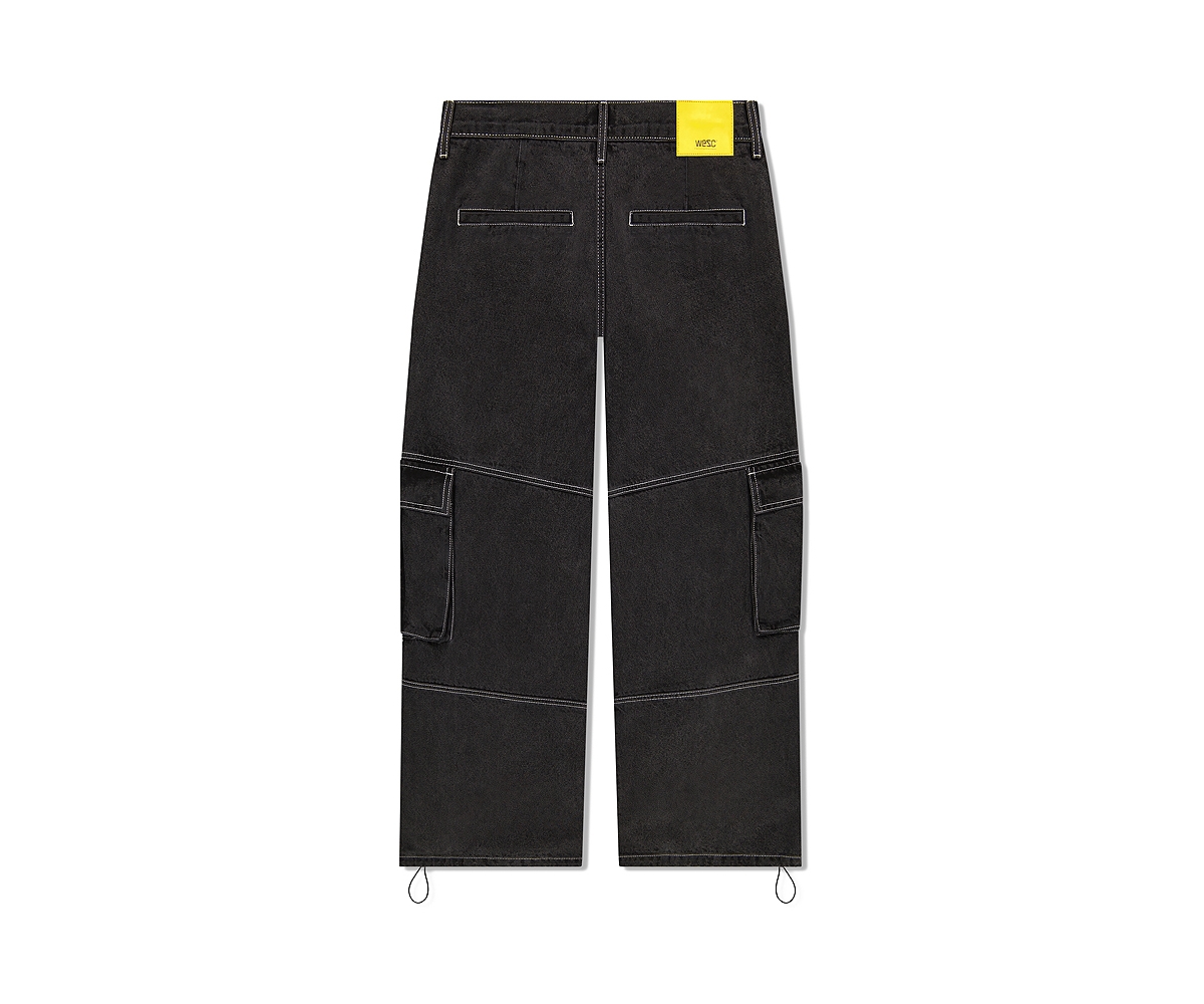 Click here for WeSC Mens Baggy Denim Cargo Pants - Washed black prices