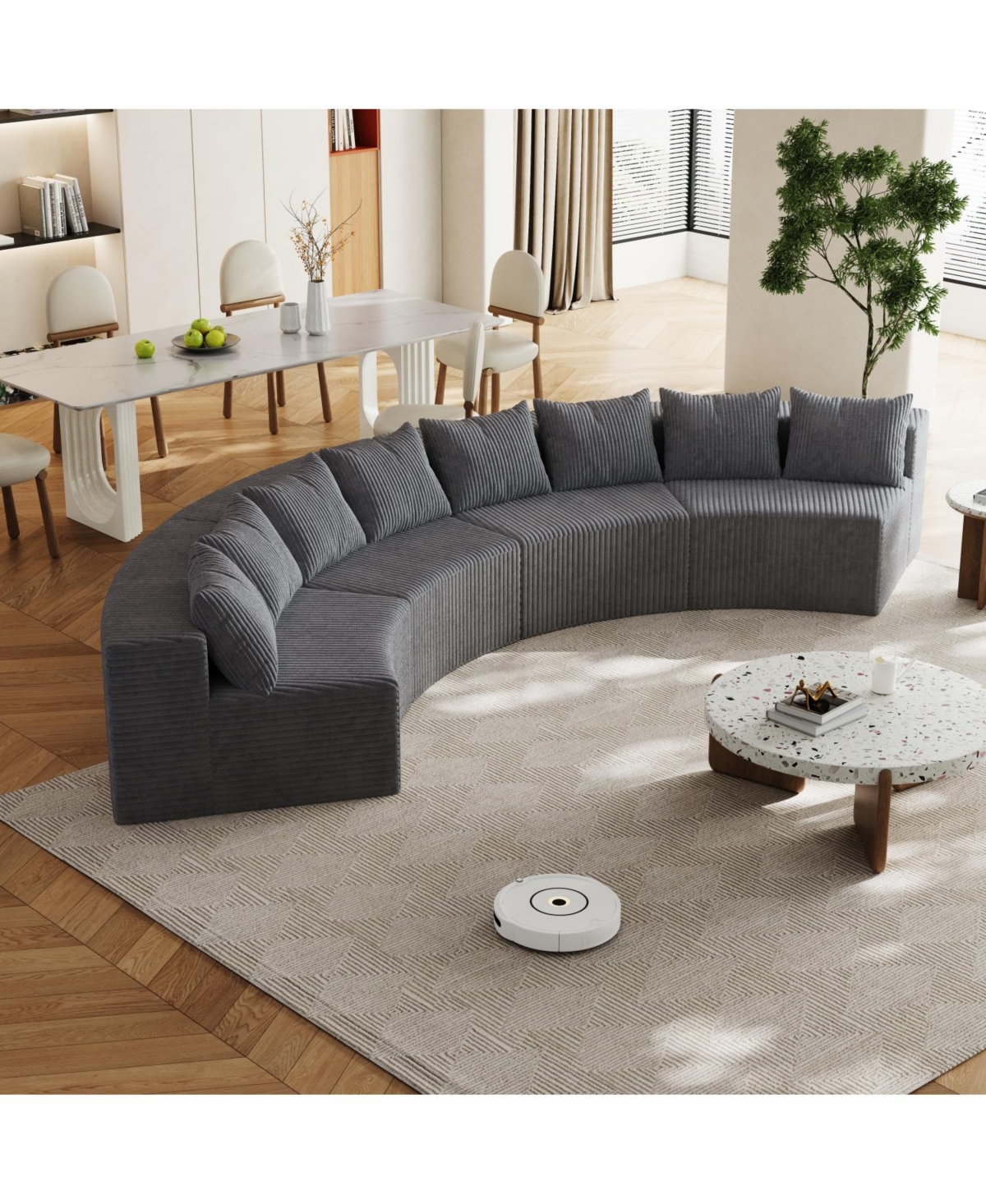 Click here for Streamdale Furniture Corduroy Curved Sectional Sof... prices