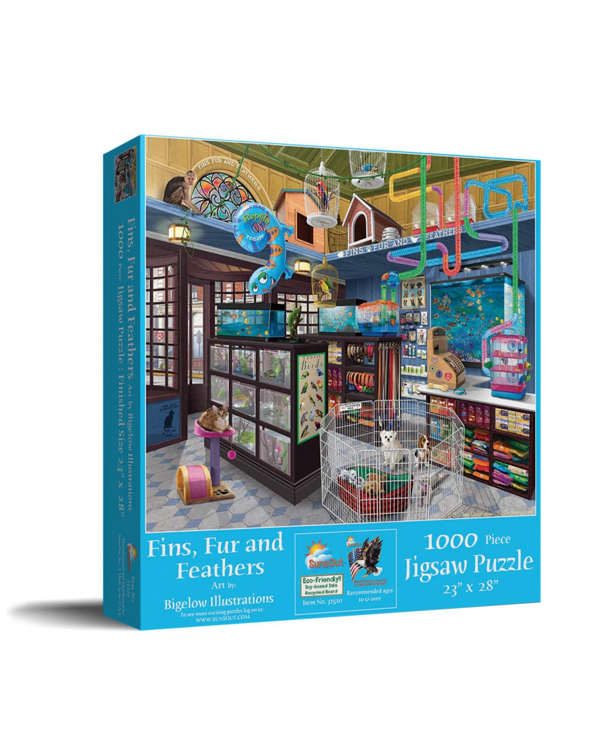 SunsOut Fins  Fur and Feathers 1000 piece Jigsaw Puzzle for Adults