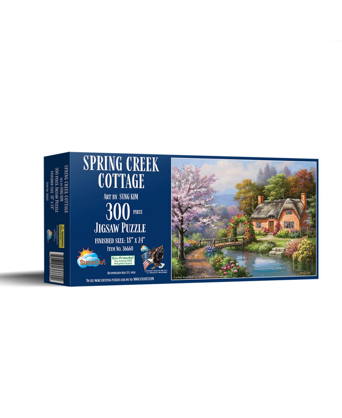Click here for SunsOut Spring Creek Cottage 300 piece Jigsaw Puzz... prices