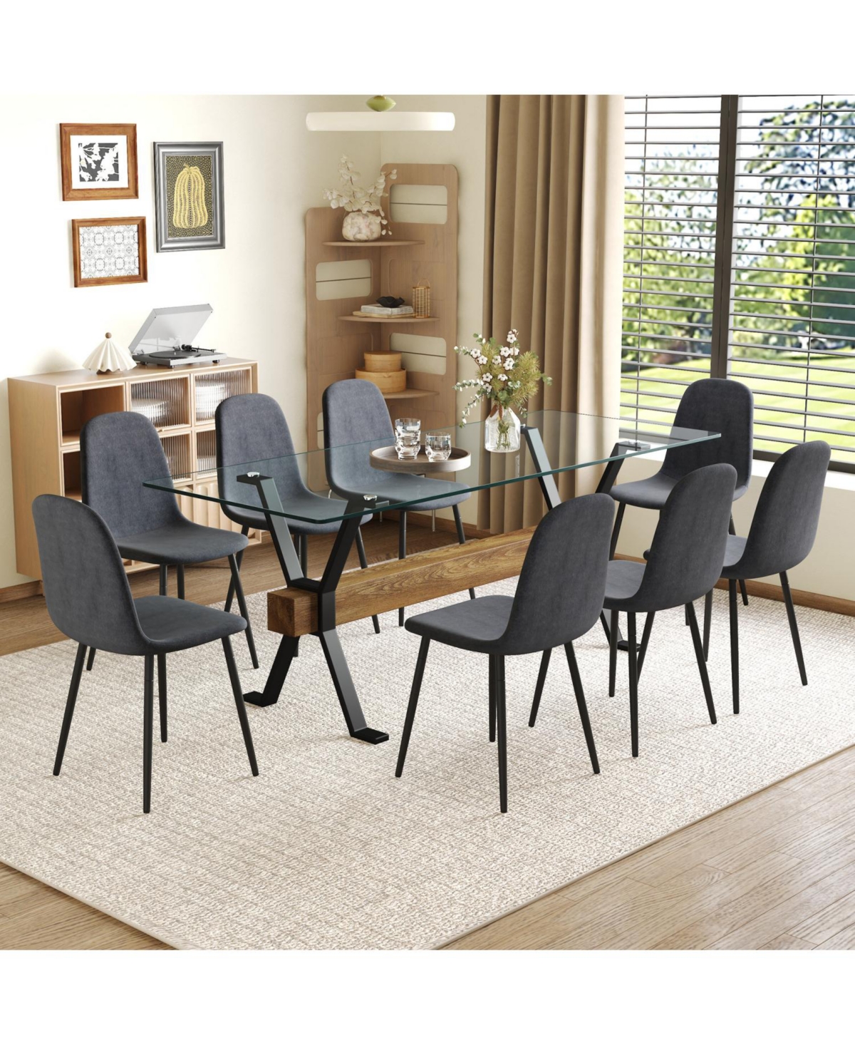 Click here for Streamdale Furniture Linen Chairs & Wood Grain Tab... prices