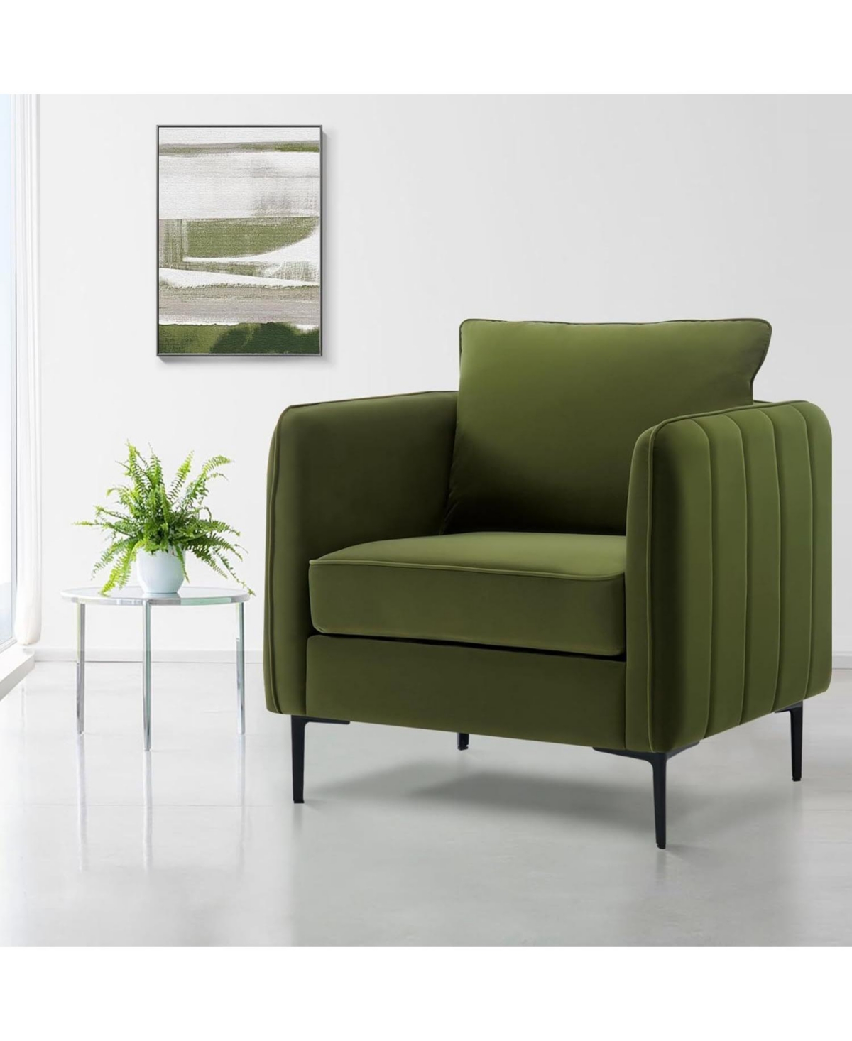 Click here for Streamdale Furniture Velvet Accent Chair with Meta... prices