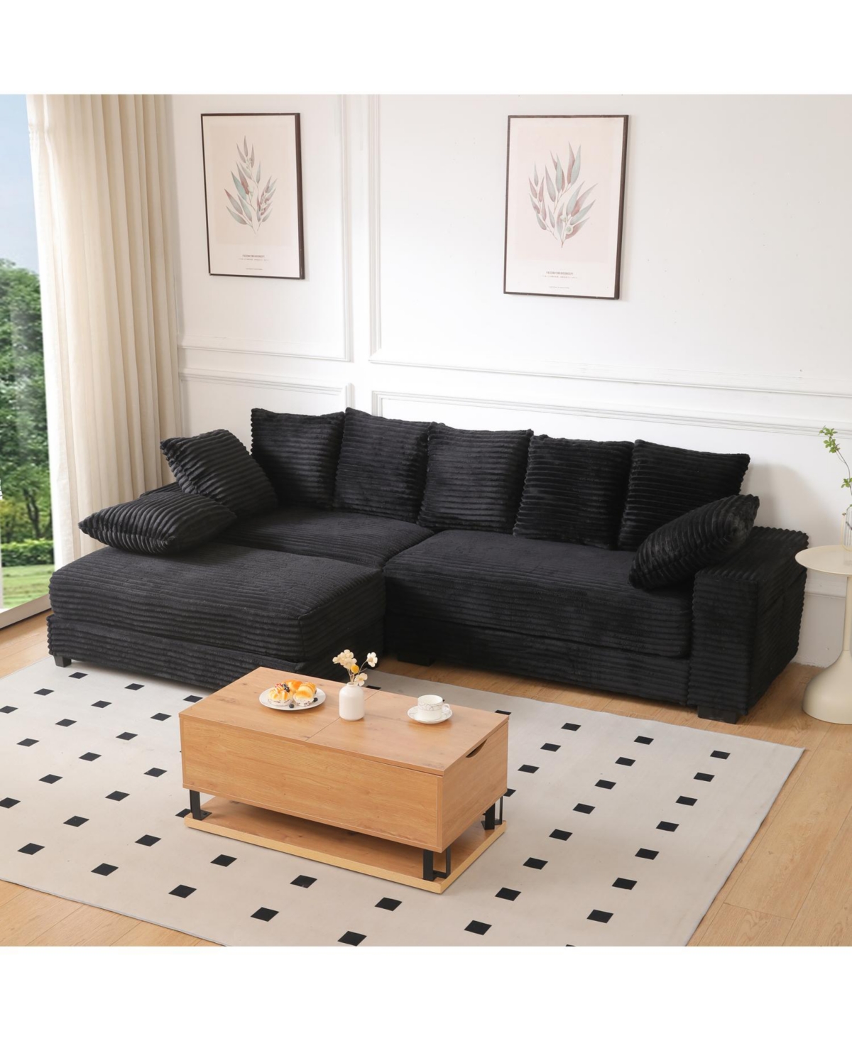 Click here for Streamdale Furniture Corduroy Sectional Sofa w/ Ot... prices