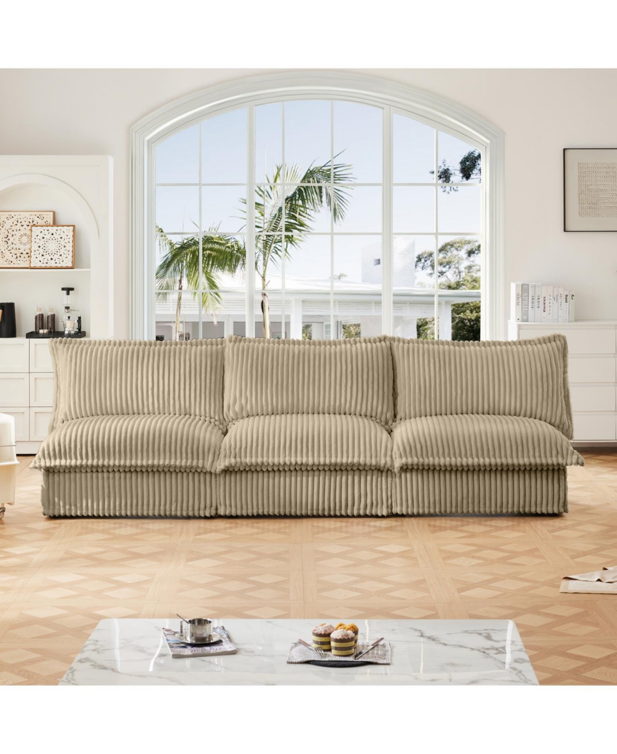 Click here for Streamdale Furniture Modern Camel Corduroy 3-Seate... prices