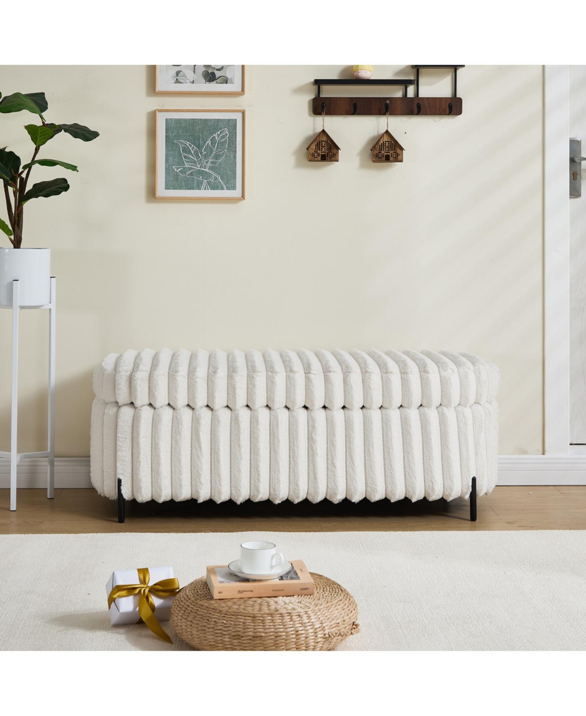 Click here for Streamdale Furniture Faux Fur Flip Top Storage Ben... prices