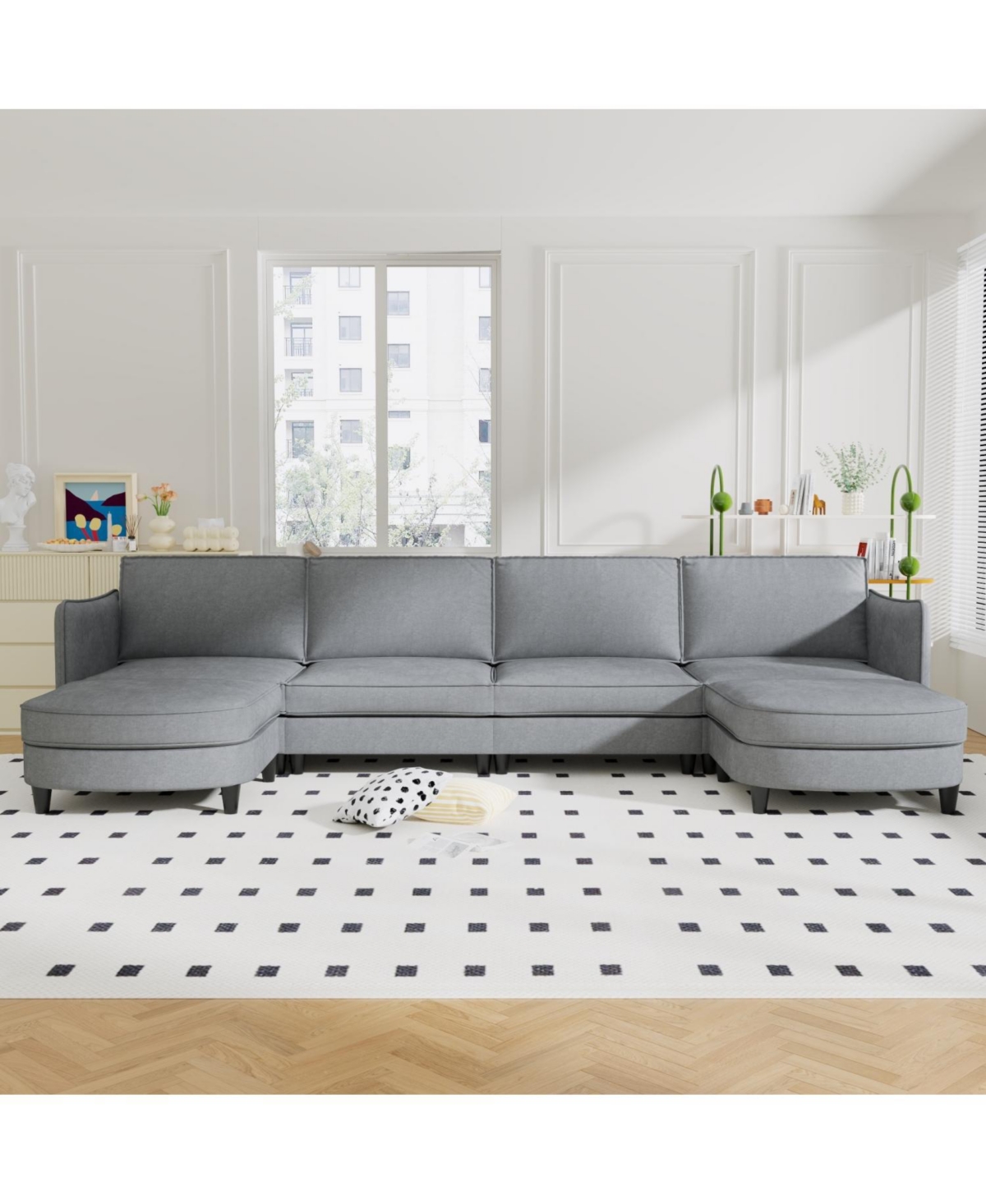 Click here for Streamdale 141.5" U-Shaped Sofa Couch with Ot... prices