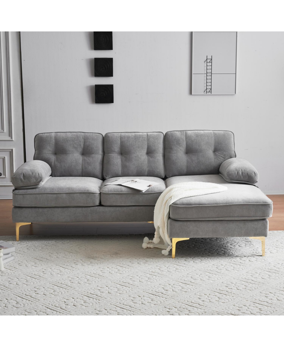 Click here for Streamdale Furniture L-Shaped Sectional Sofa - Lig... prices
