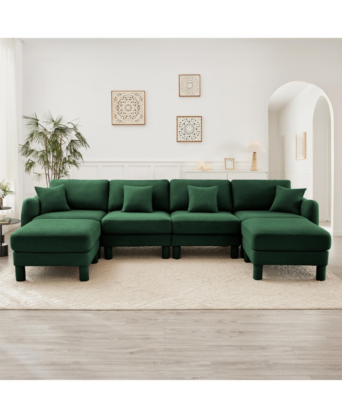 Click here for Streamdale Furniture Boucle U-Shape Sectional Sofa... prices