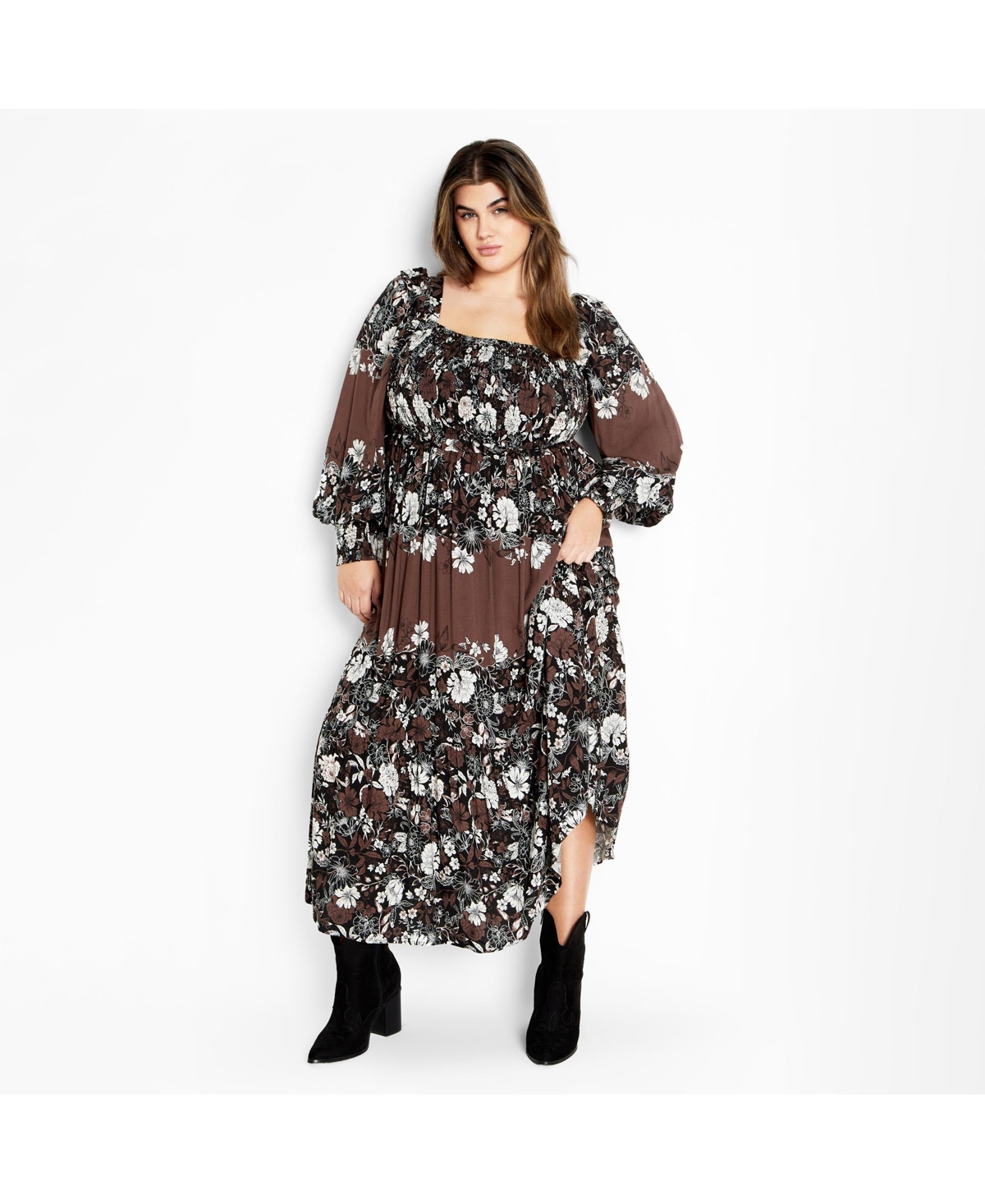 Click here for City Chic Womens Sadie Placement Dress - Floral prices