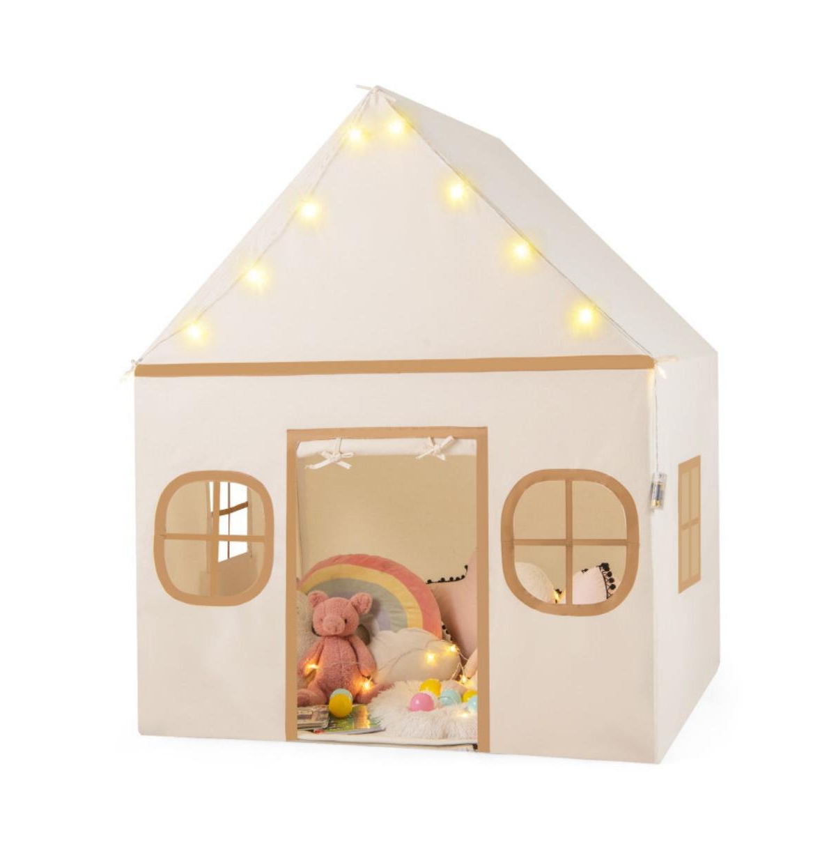 Click here for Kids Indoor Play Tent with Windows Star Lights Mat... prices