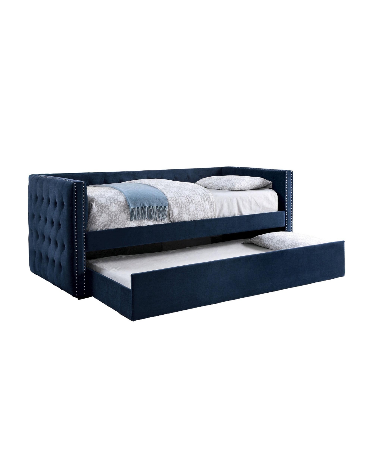 Click here for Clihome Navy Flannelette Upholstered Twin Daybed w... prices