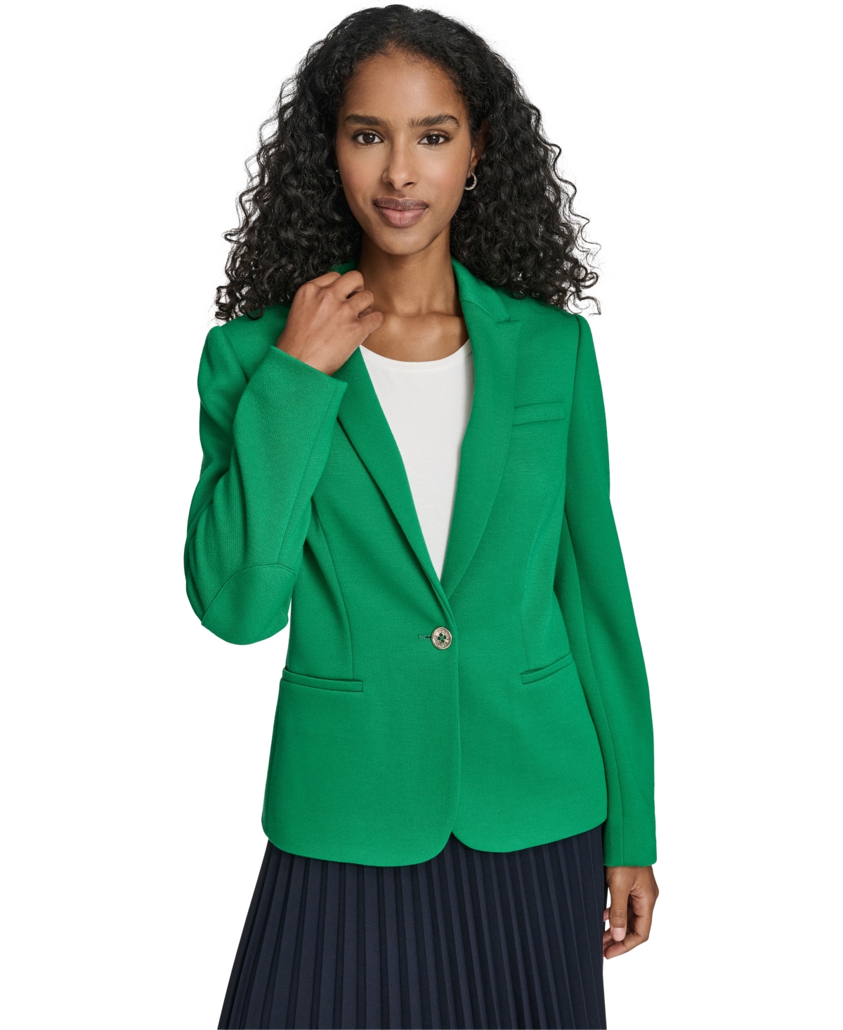 Click here for Tommy Hilfiger Womens One-Button Blazer - Jolly Gr... prices