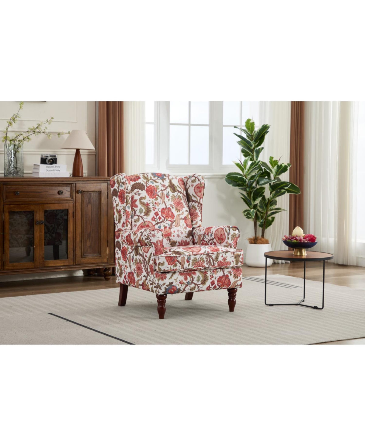 Click here for Streamdale Furniture Floral Red Accent Chair with... prices