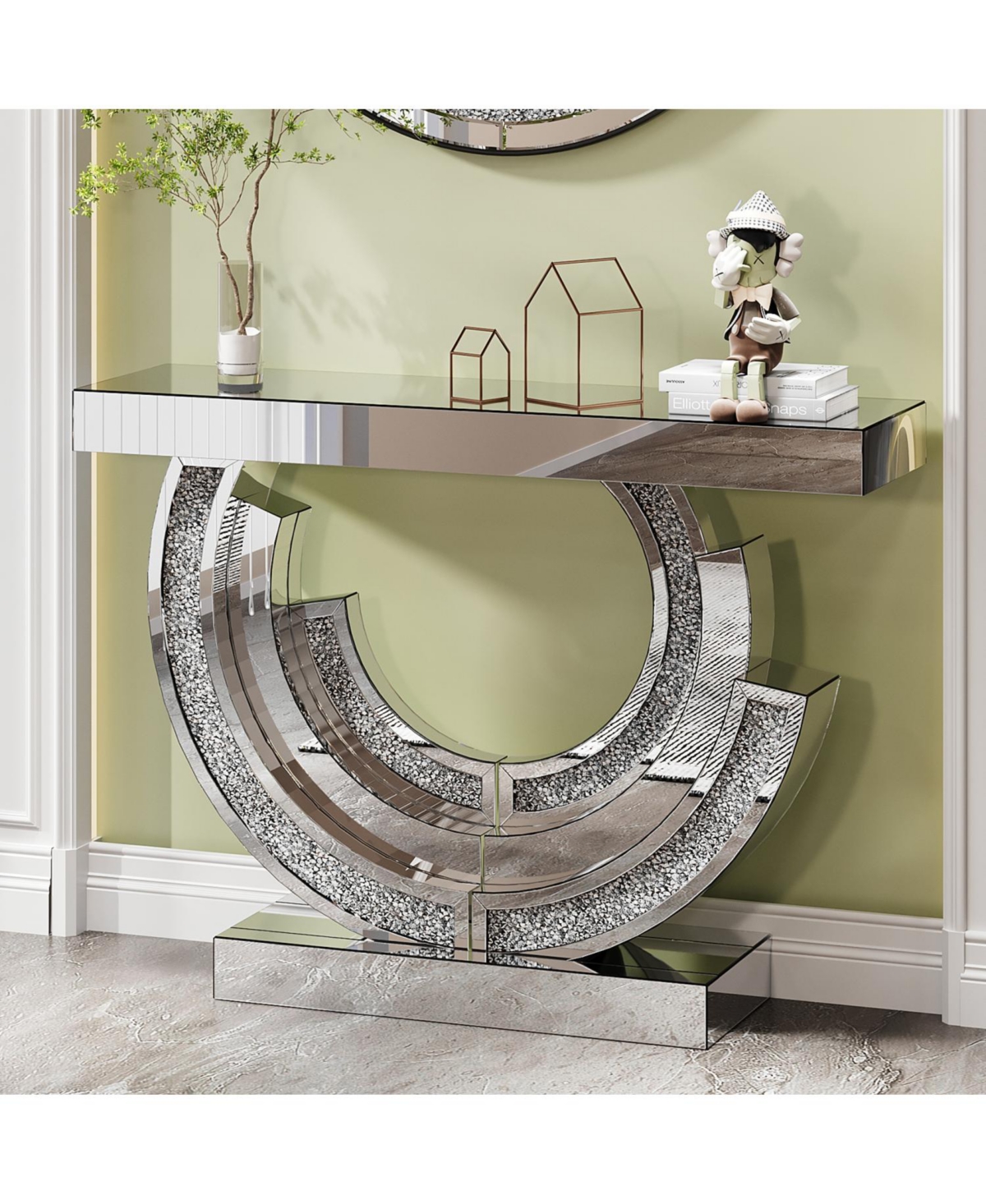 Click here for Streamdale Crushed Diamond Mirrored Console Table... prices