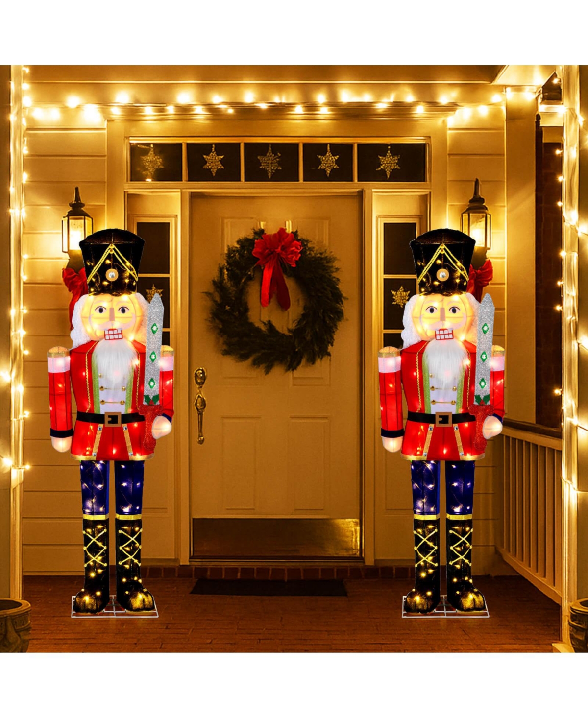 Click here for Costway 5 Ft Lighted Nutcracker Soldier Outdoor Ch... prices