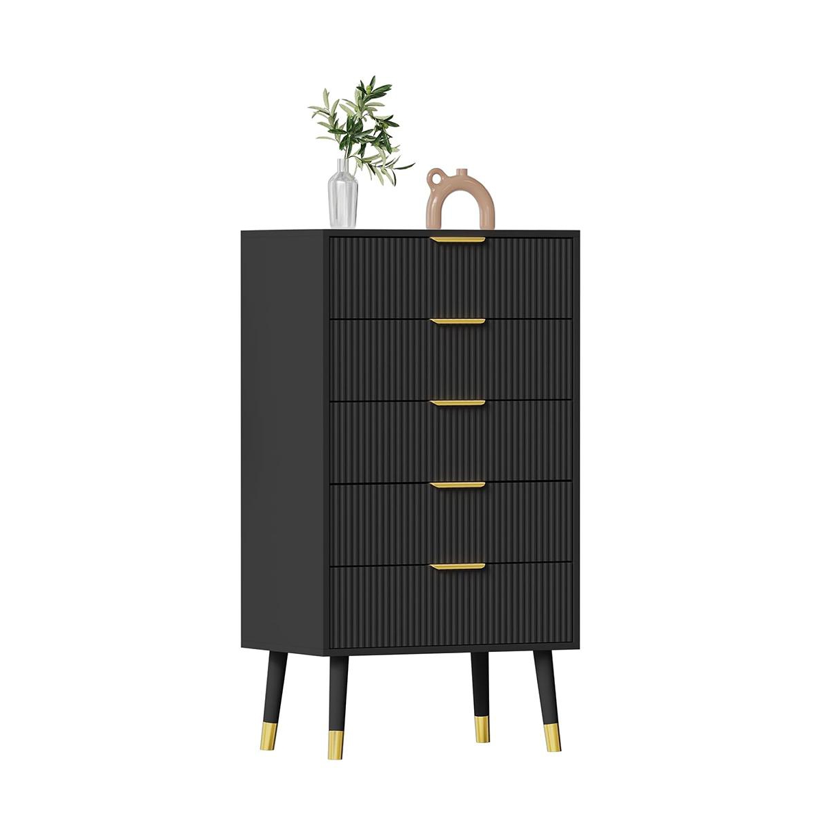 Click here for gaomon 5-Drawer Modern Fluted Dresser  57" Wi... prices