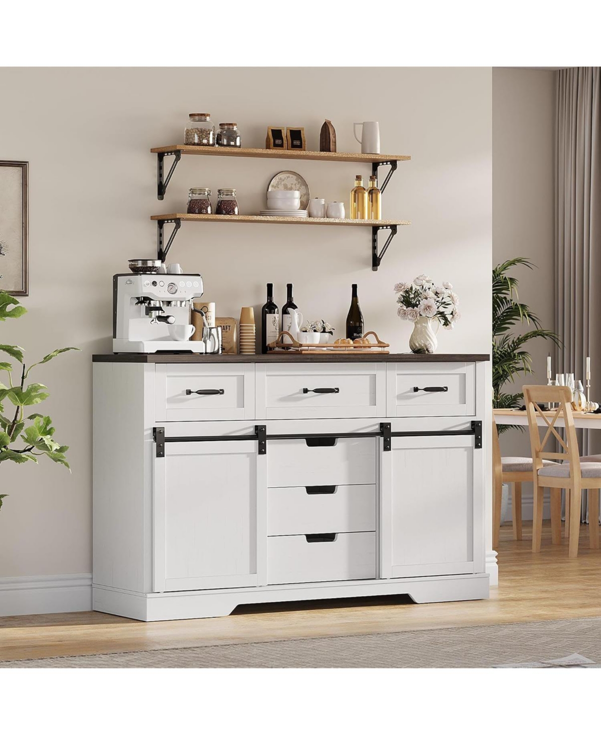 Click here for gaomon 6-Drawer  Sliding Barn Doors  Rustic Wood C... prices