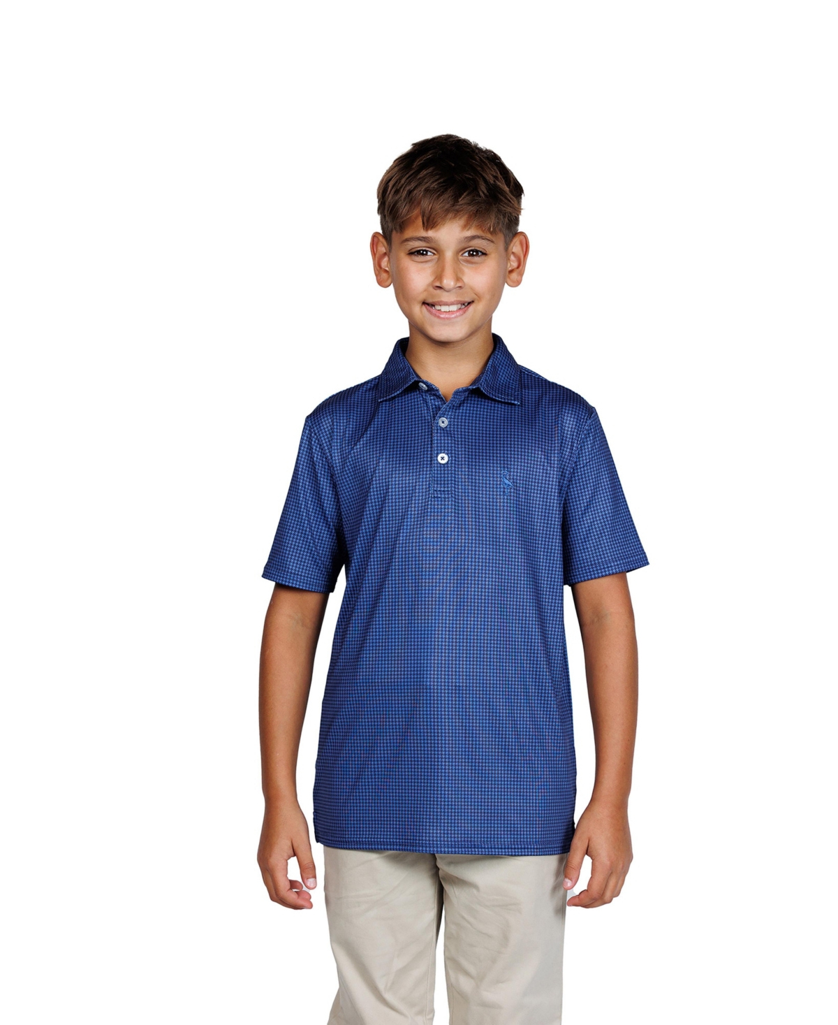 Click here for Tailorbyrd Boys Mini Houndstooth Performance Polo... prices
