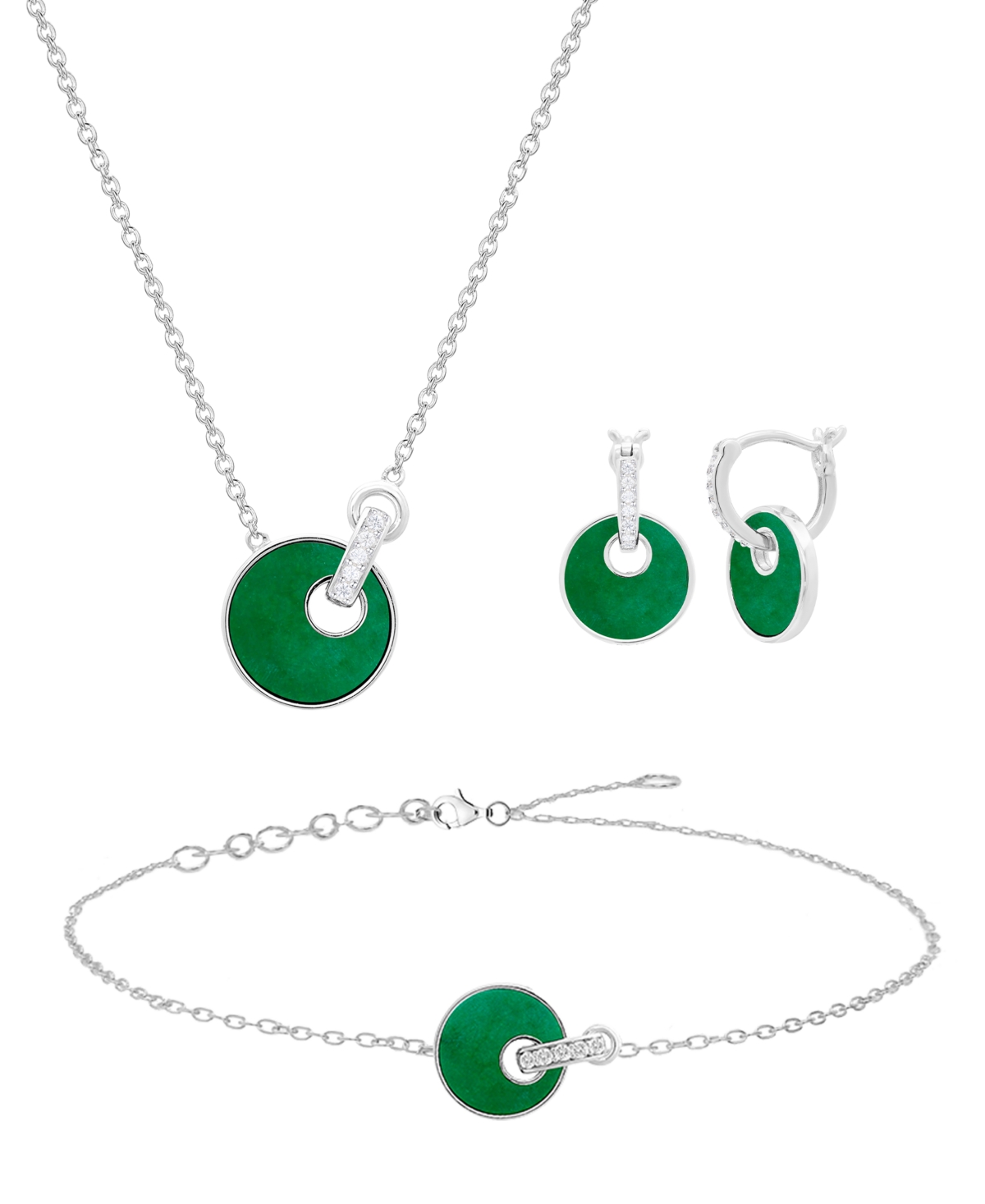 Click here for Macys 3-Pc. Jade Inlay (3 ct. t.w.) And Lab Grown... prices