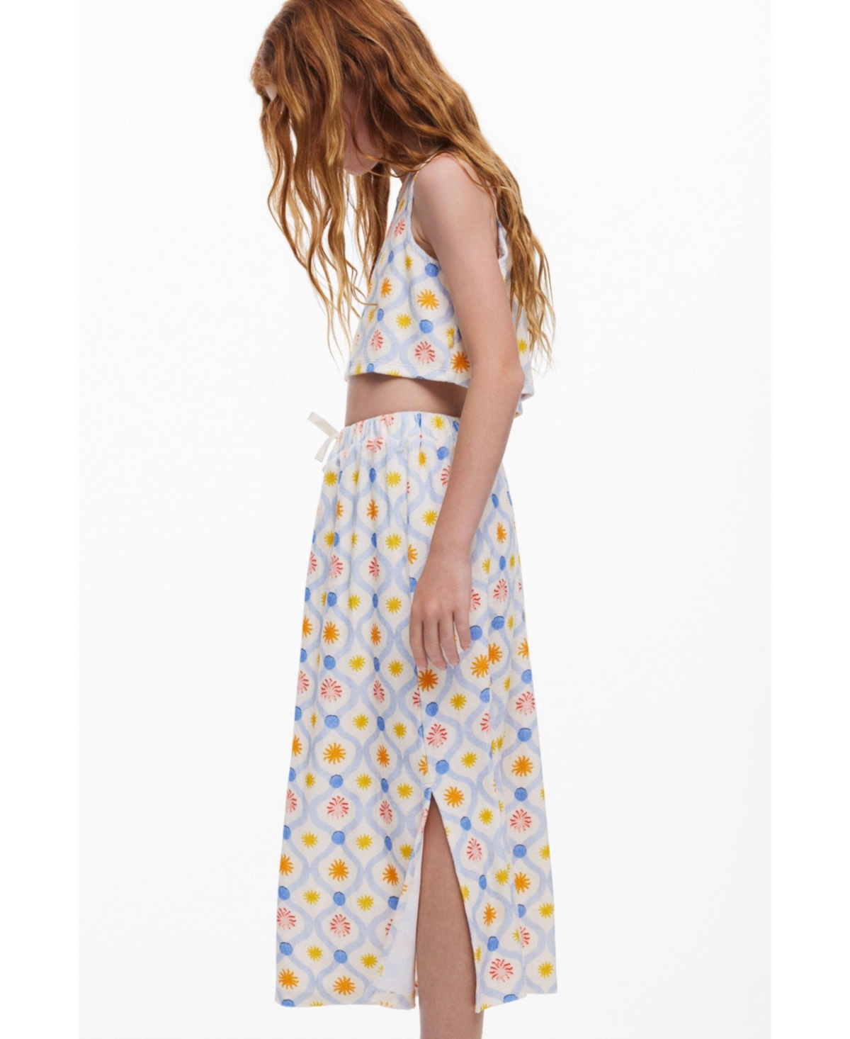 Click here for Desigual Girls Girlss Floral midi skirt - Off whit... prices