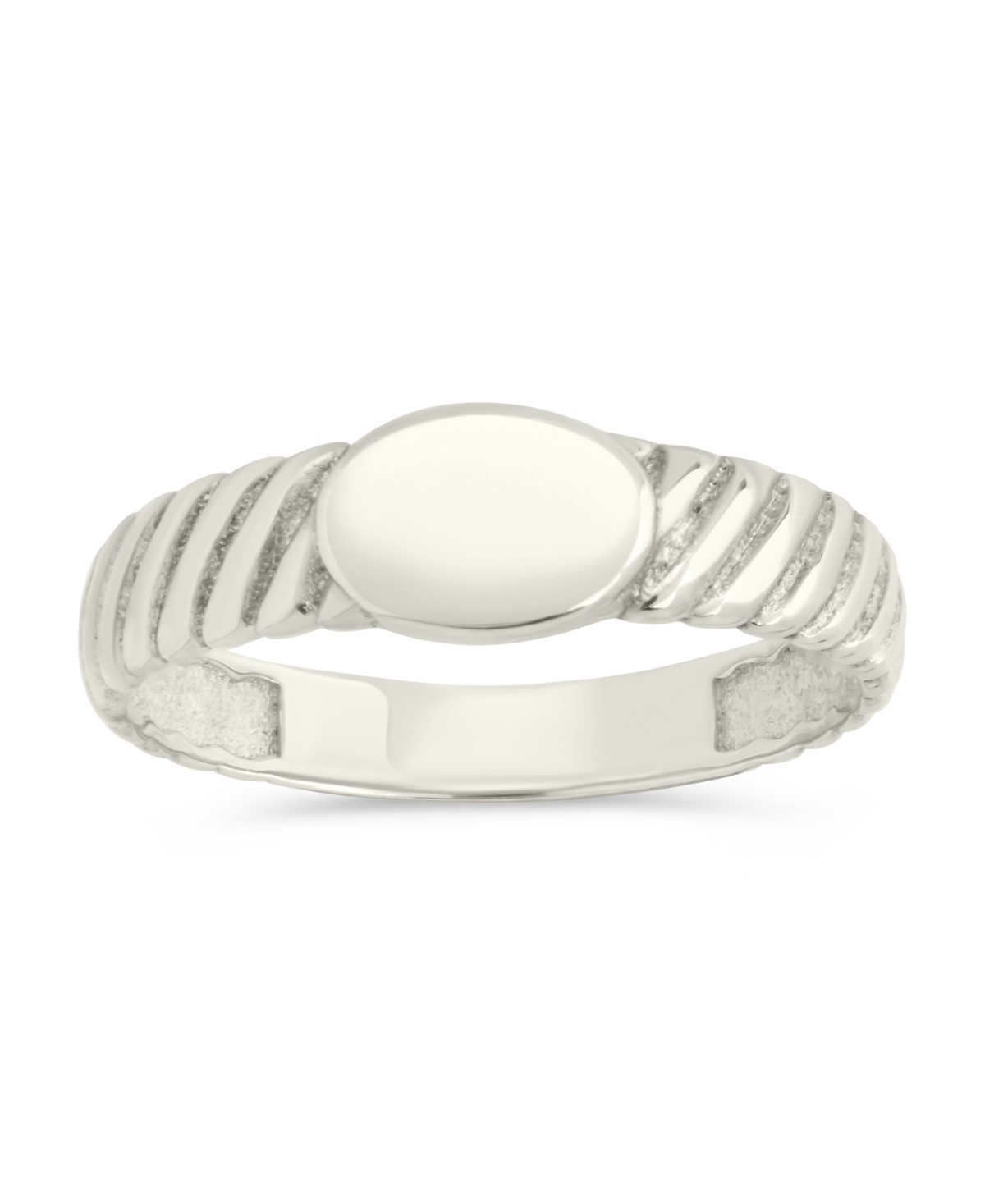 Click here for Sterling Forever Dixie Ribbed Signet Ring - Silver prices