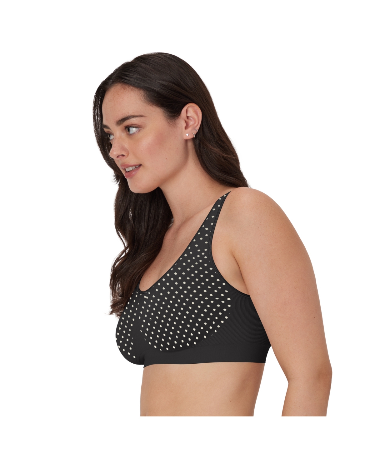 Bali One Smooth U Wireless Bralette Dfbral - Black And White Dot