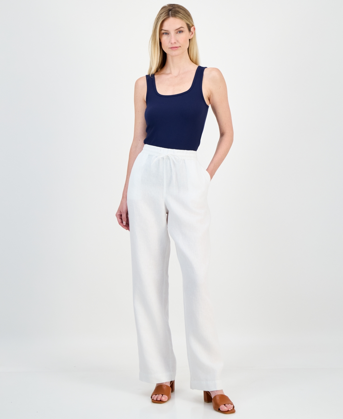 Click here for Charter Club Womens 100 Linen Drawstring Pants  Cr... prices