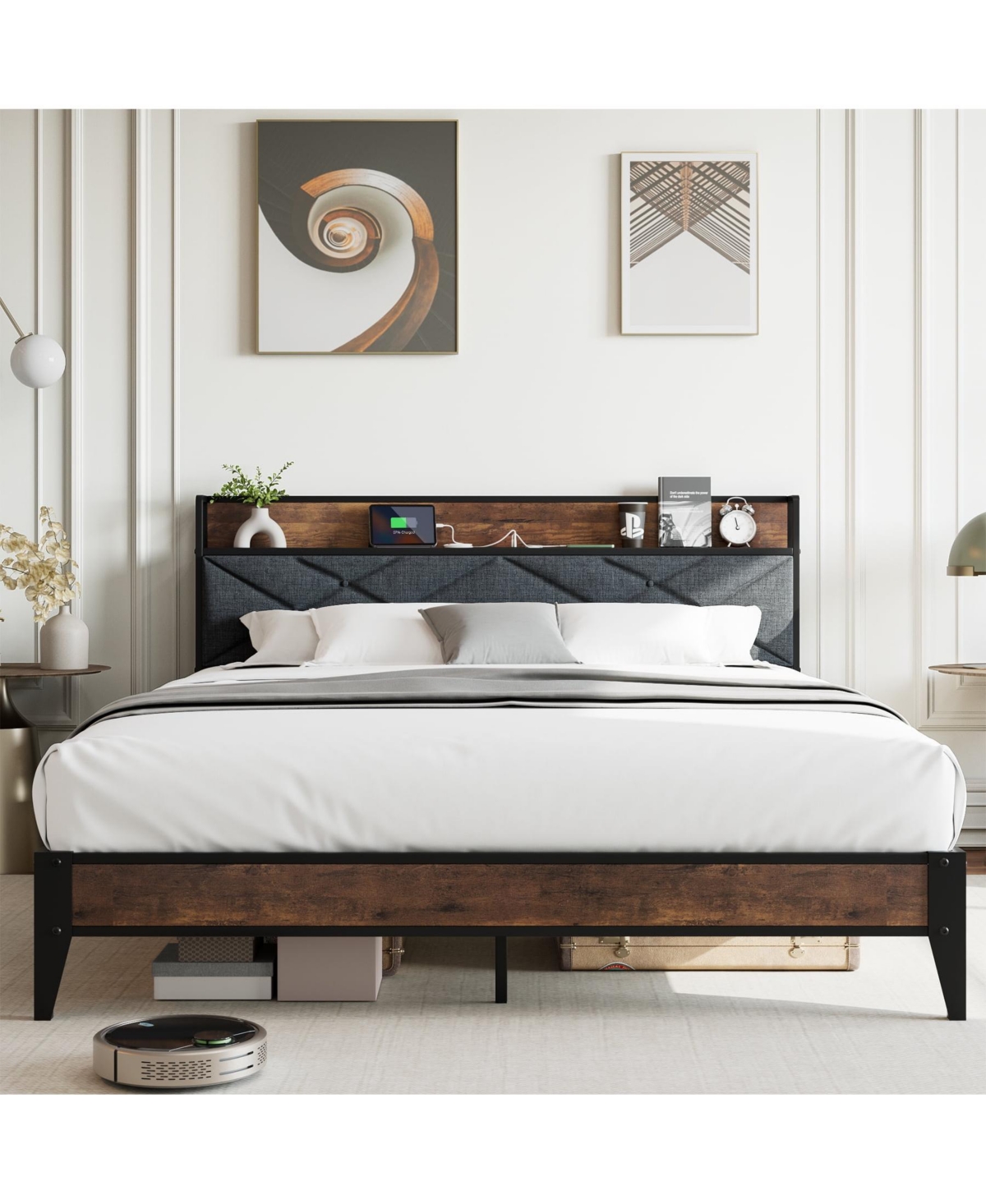 Click here for gaomon Mdf Platform Bed Frame 11” Storage C... prices