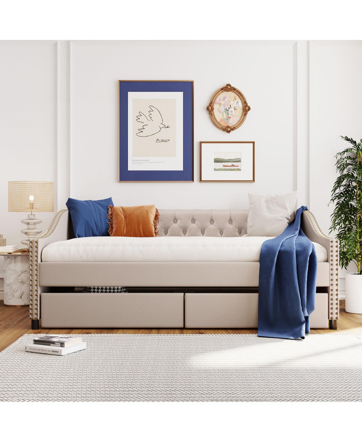 Click here for Streamdale Furniture Upholstered daybed with Two D... prices