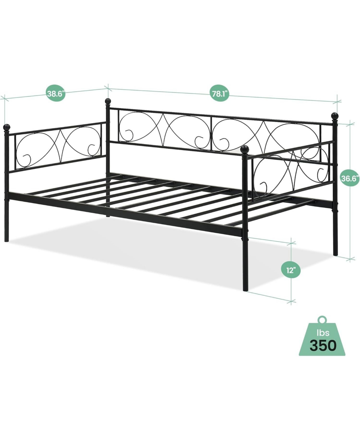 Click here for gaomon Twin Daybed with Trundle Metal Bed Floral H... prices