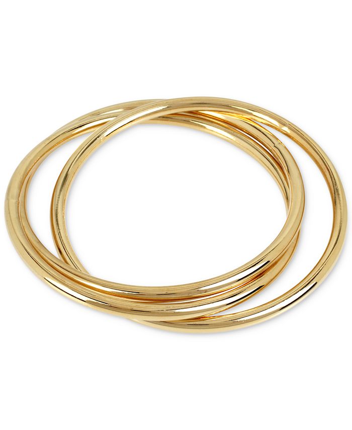 Kenneth Cole New York Gold-Tone 3-Pc. Set Interlinked Bangle Bracelets ...