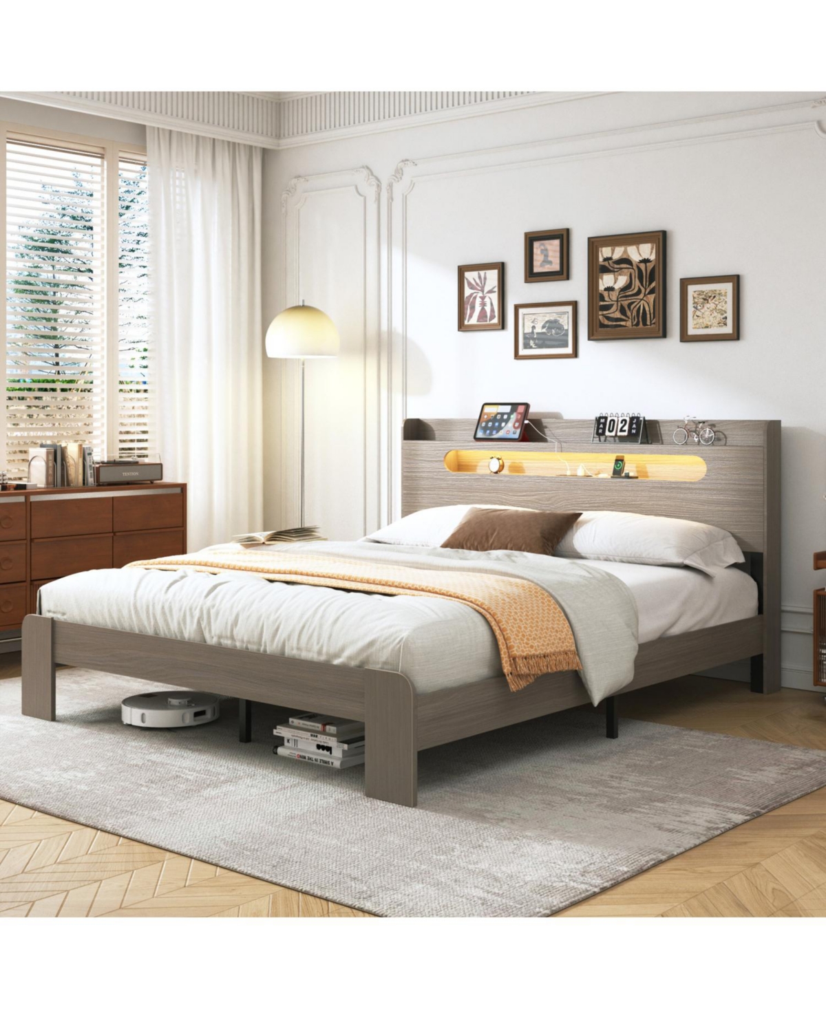 Click here for Streamdale Furniture King Wood Bed Frame Led Headb... prices