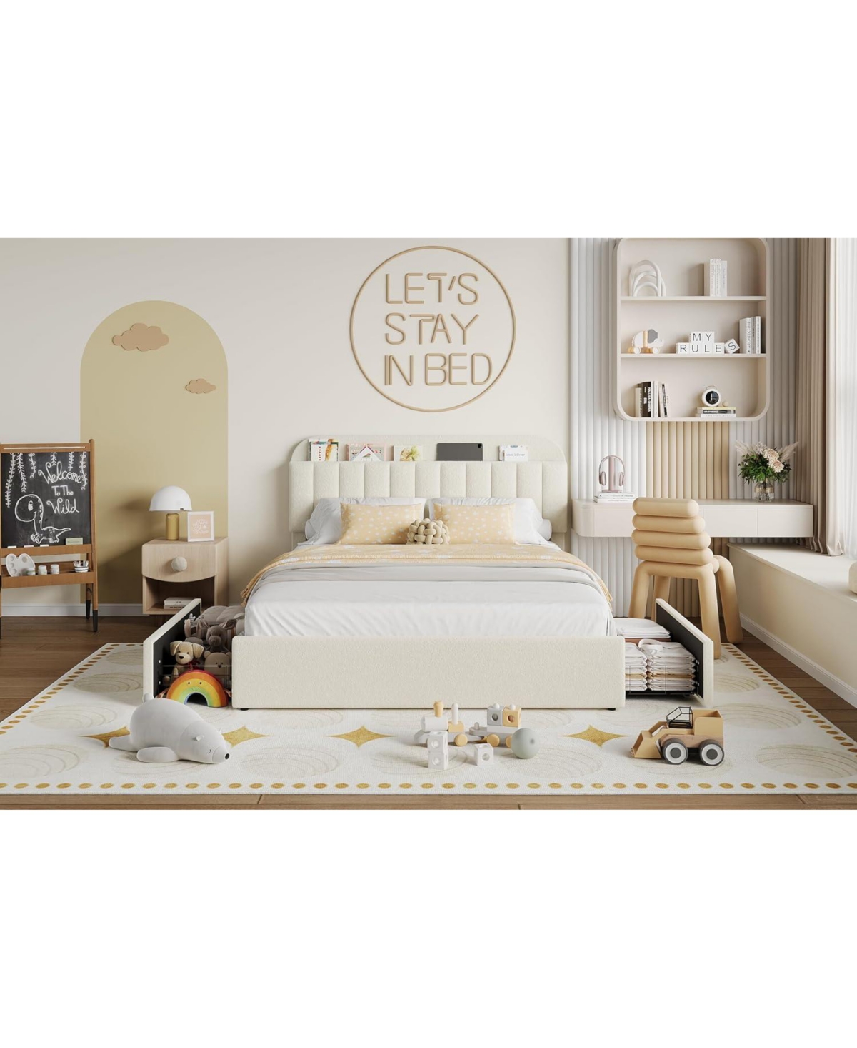 Click here for gaomon Queen Size Boucle Upholstered Platform Bed... prices