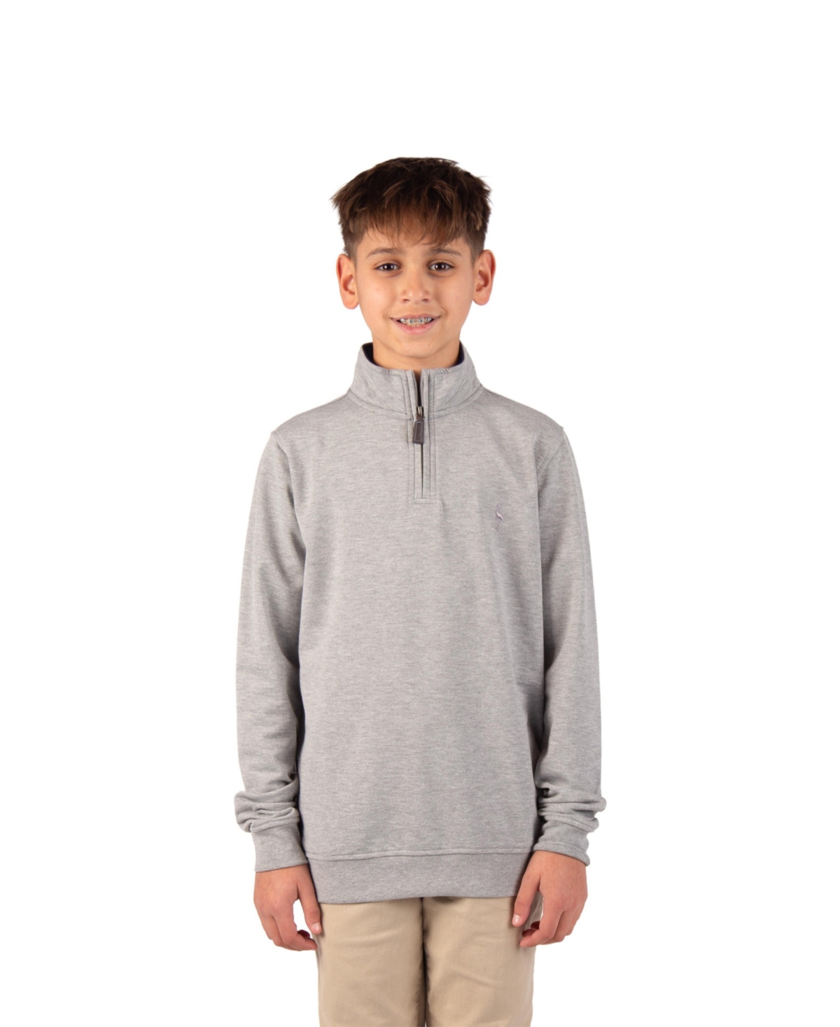 Click here for Tailorbyrd Boys Fleece Quarter Zip - Grey heather prices
