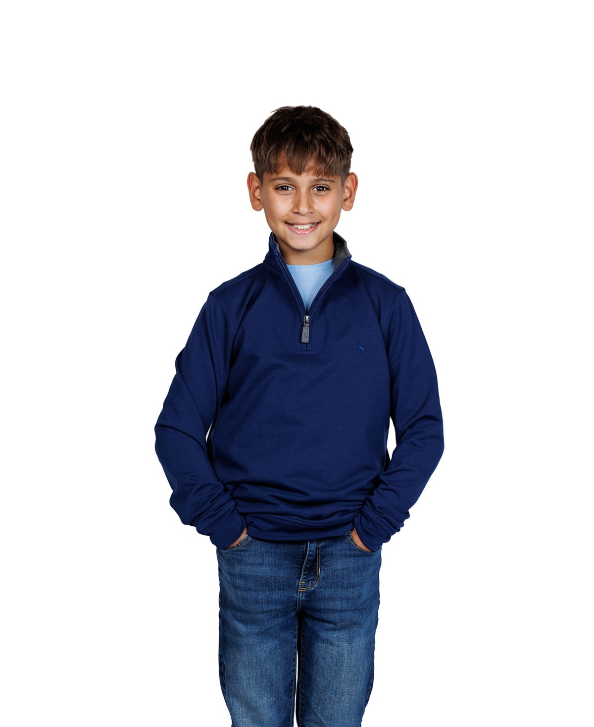 Click here for Tailorbyrd Boys Fleece Quarter Zip - Navy prices