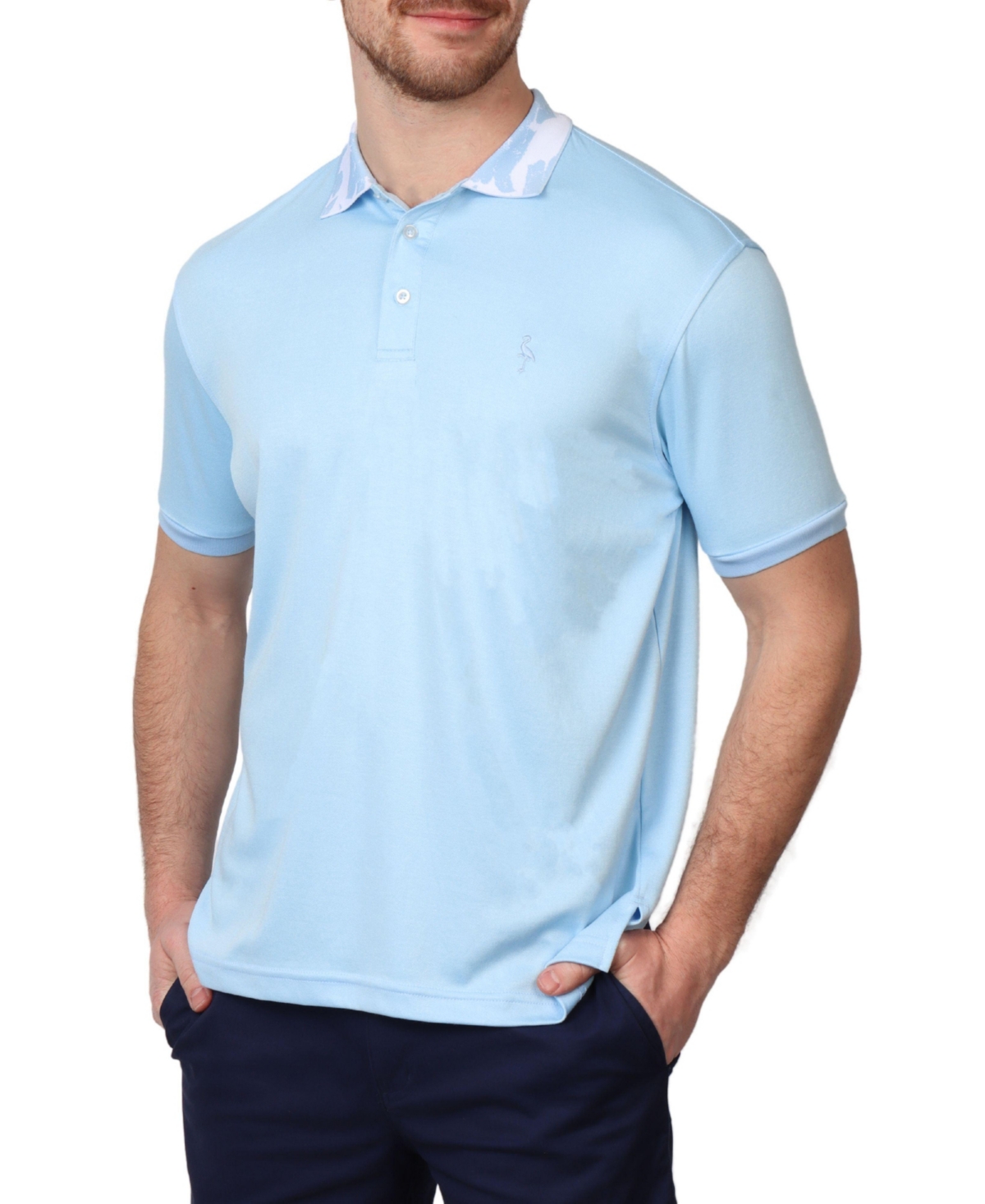 Click here for Tailorbyrd Mens Modal Pique Polo with Floral Jacqu... prices