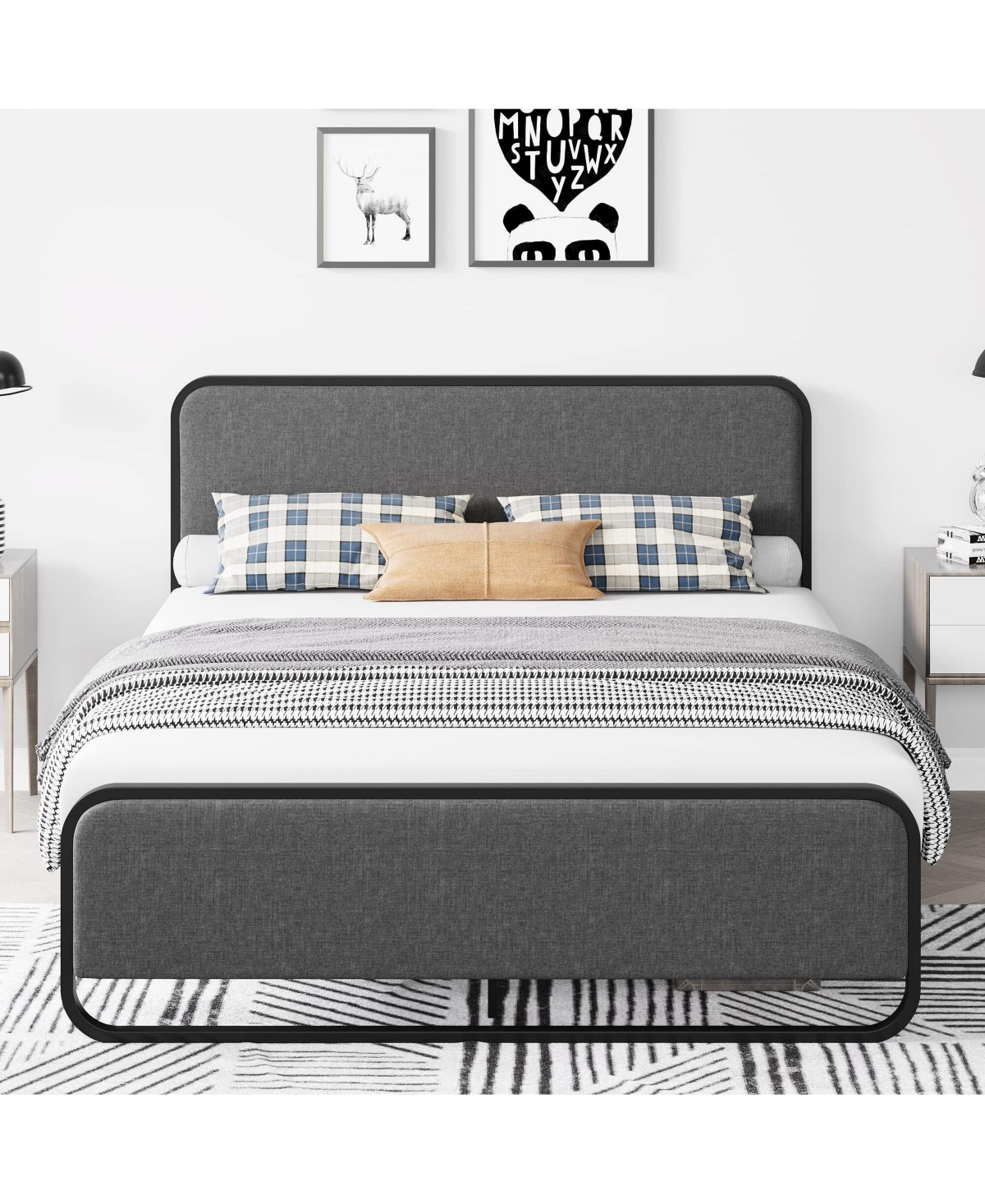Click here for Gaomon Metal Platform Bed Frame with Curved Uphols... prices