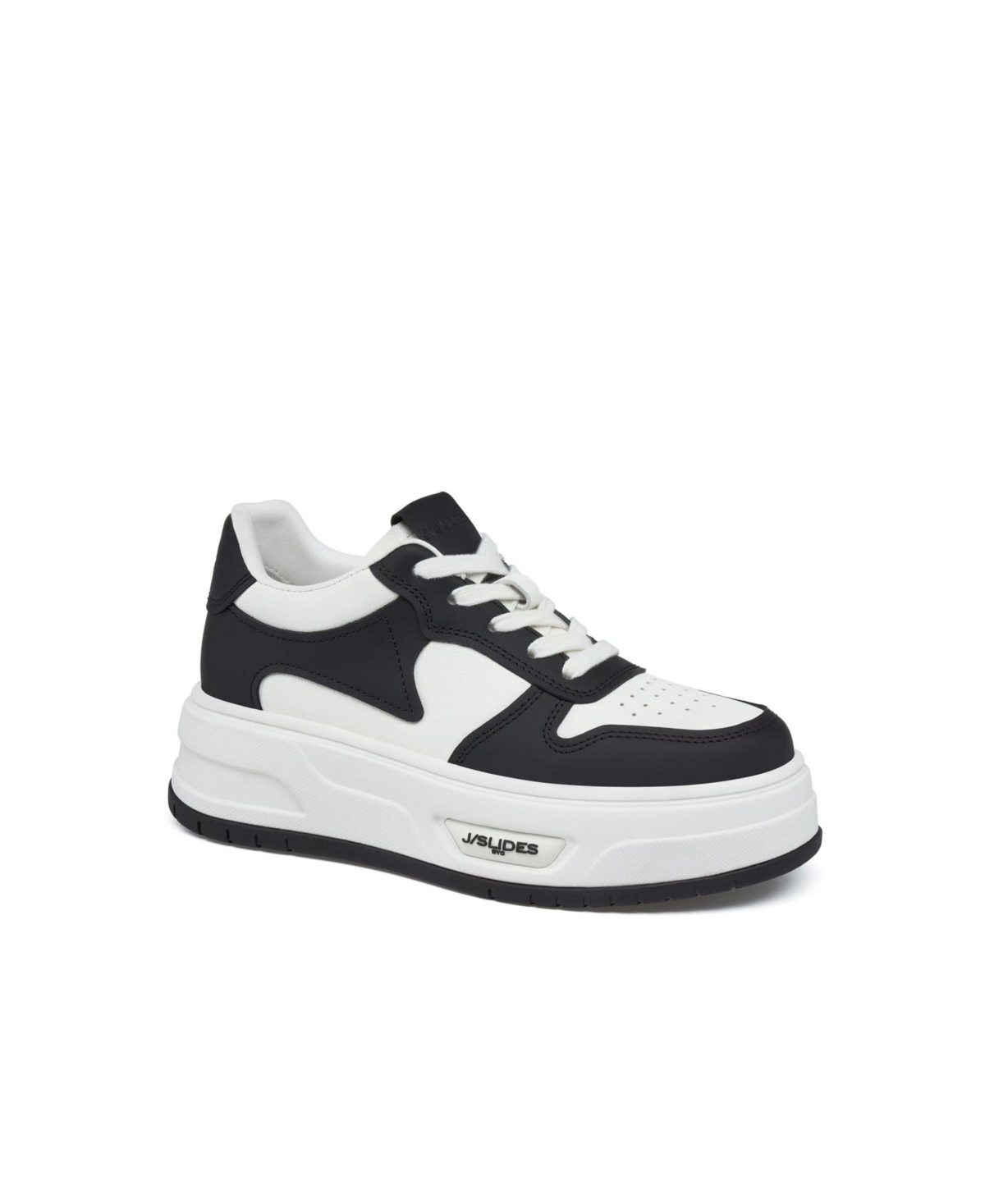 Click here for Jslides Womens Pearl Sneakers - Black/white leathe... prices